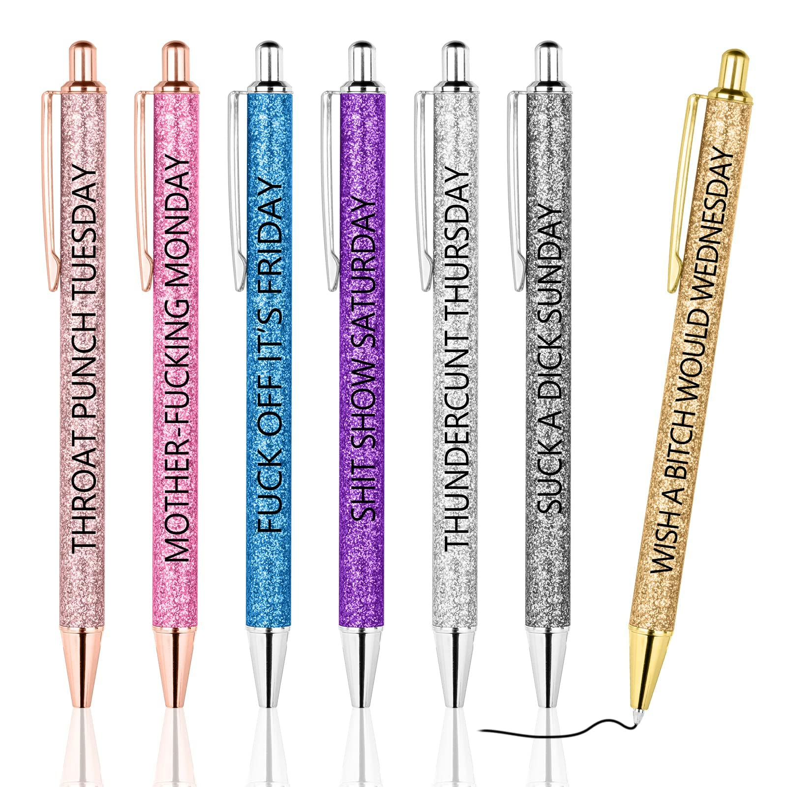 Snapklik.com : AUAUY Funny Pens - 7PCS Ballpoint Set For Each Day