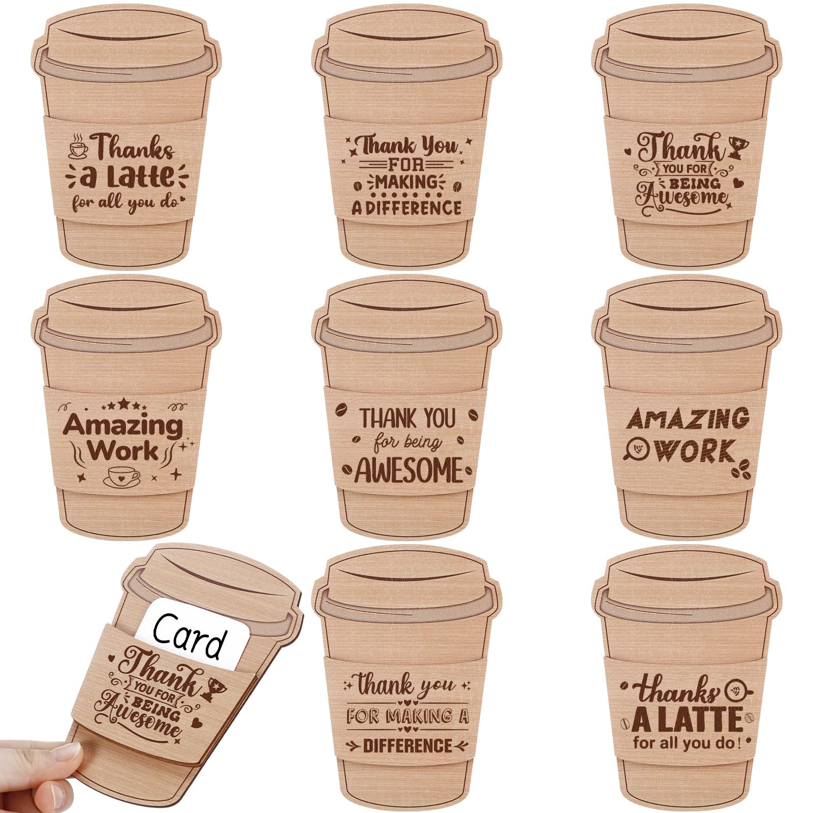 Snapklik.com : 8 Pcs Employee Thank You Coffee Gift Card Holder Thanks ...