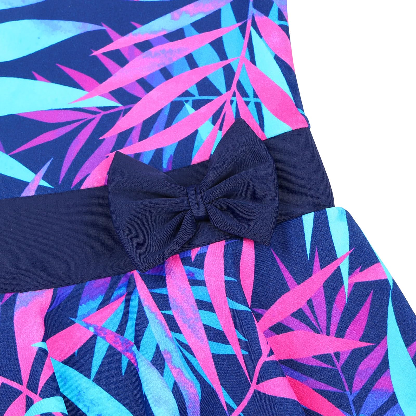 Snapklik.com : Girls Swimsuit One Piece UPF 50+ Floral Skirted Bathing ...