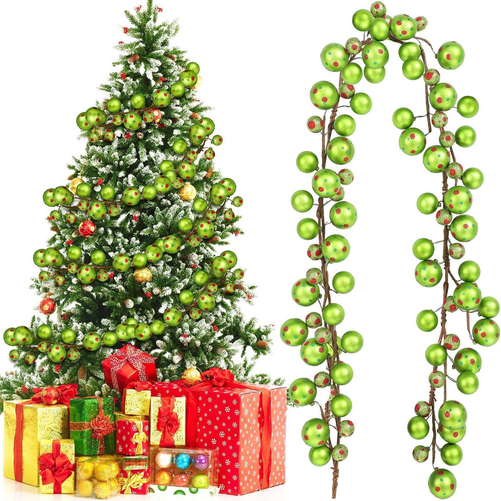 Amazon.com: RAZ Imports Ball Garlands 4' Iridescent Ball Garland : Home ...
