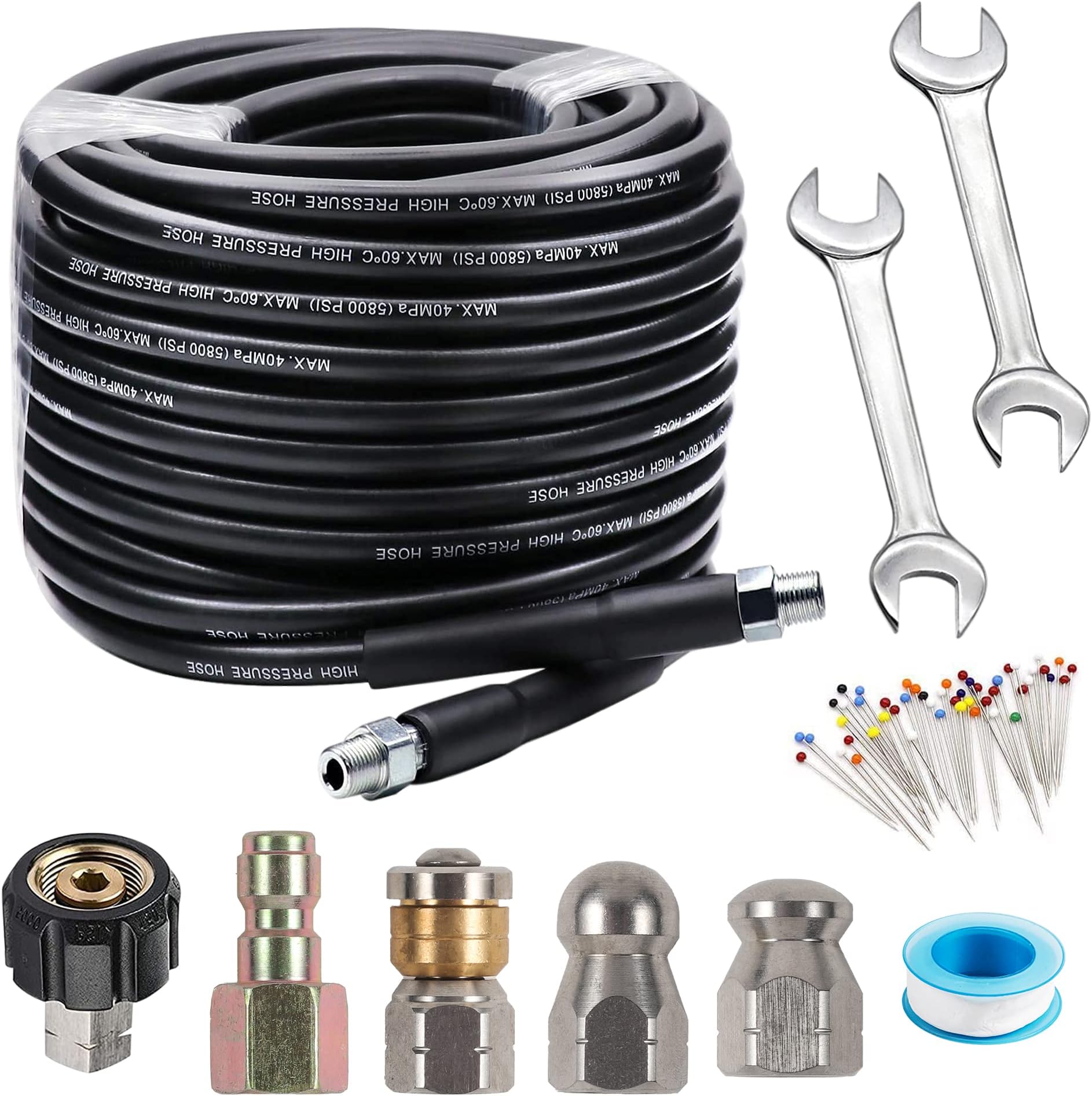 Amazon.com: WEST BAY Sewer Jetter Kit 25FT for Pressure Washer, 5800PSI ...