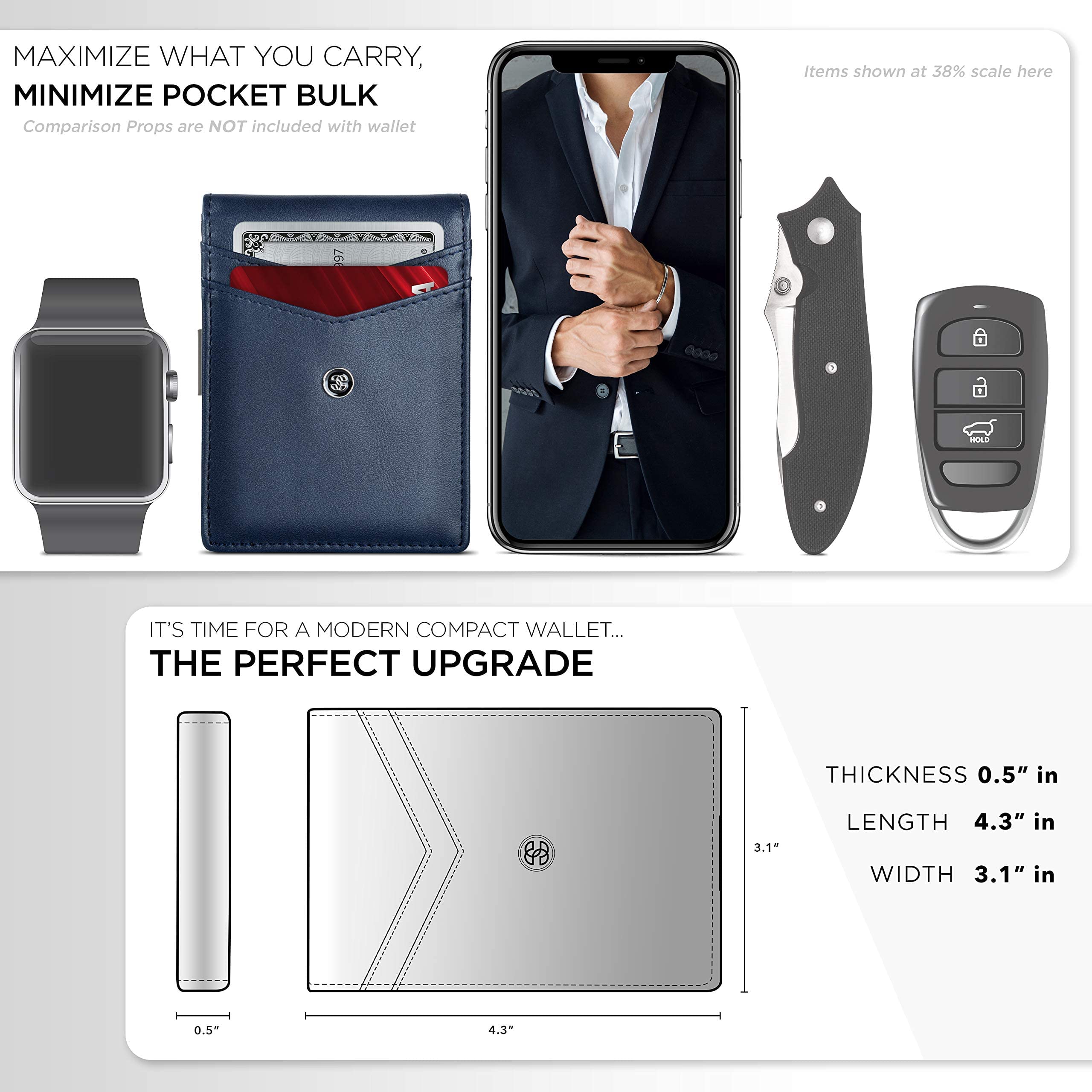 Snapklik.com : Suavell Leather Slim Wallets For Men Wallet Card Holder