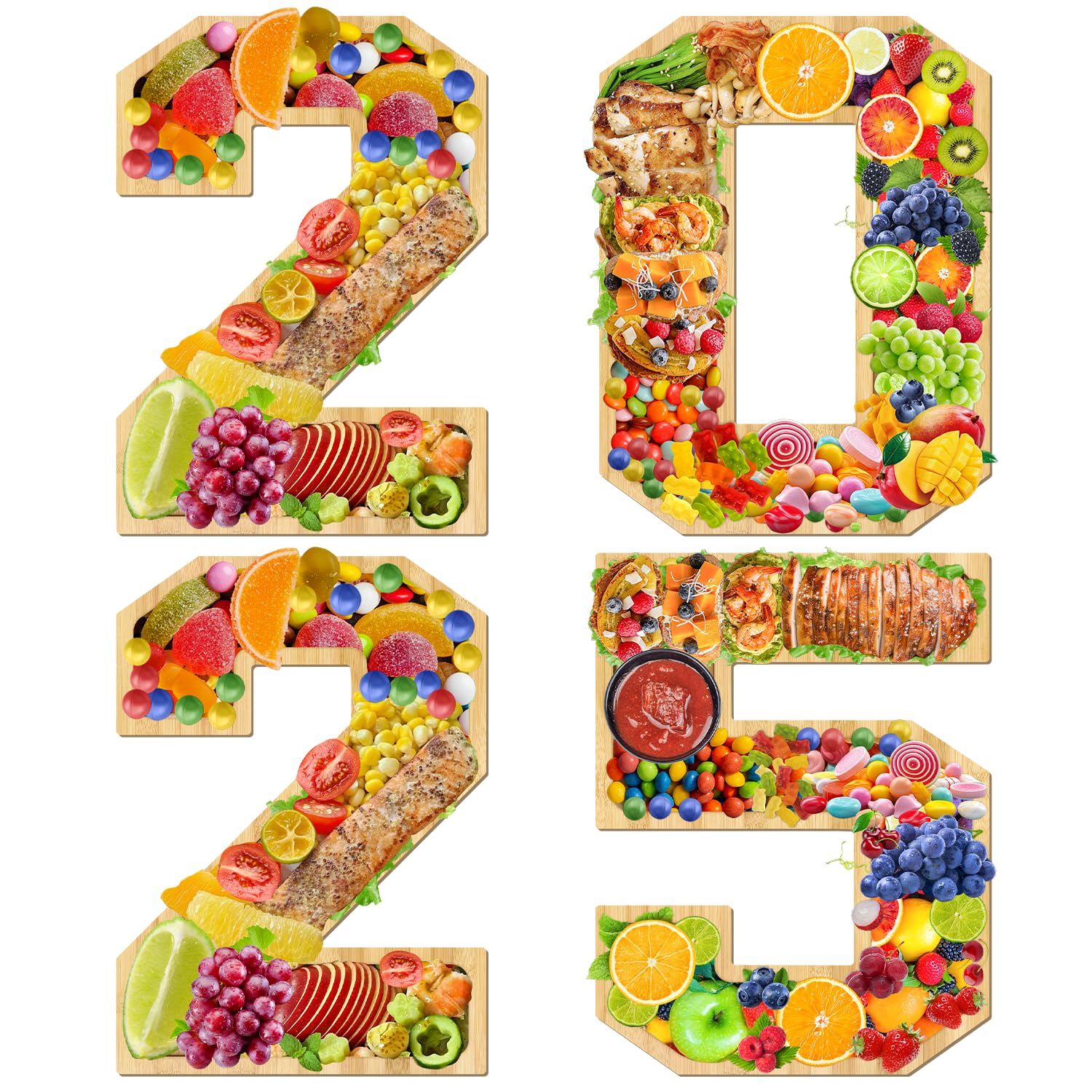 Amazon.com | 4pcs Wooden 2025 Graduation Decorations 2025 Charcuterie ...