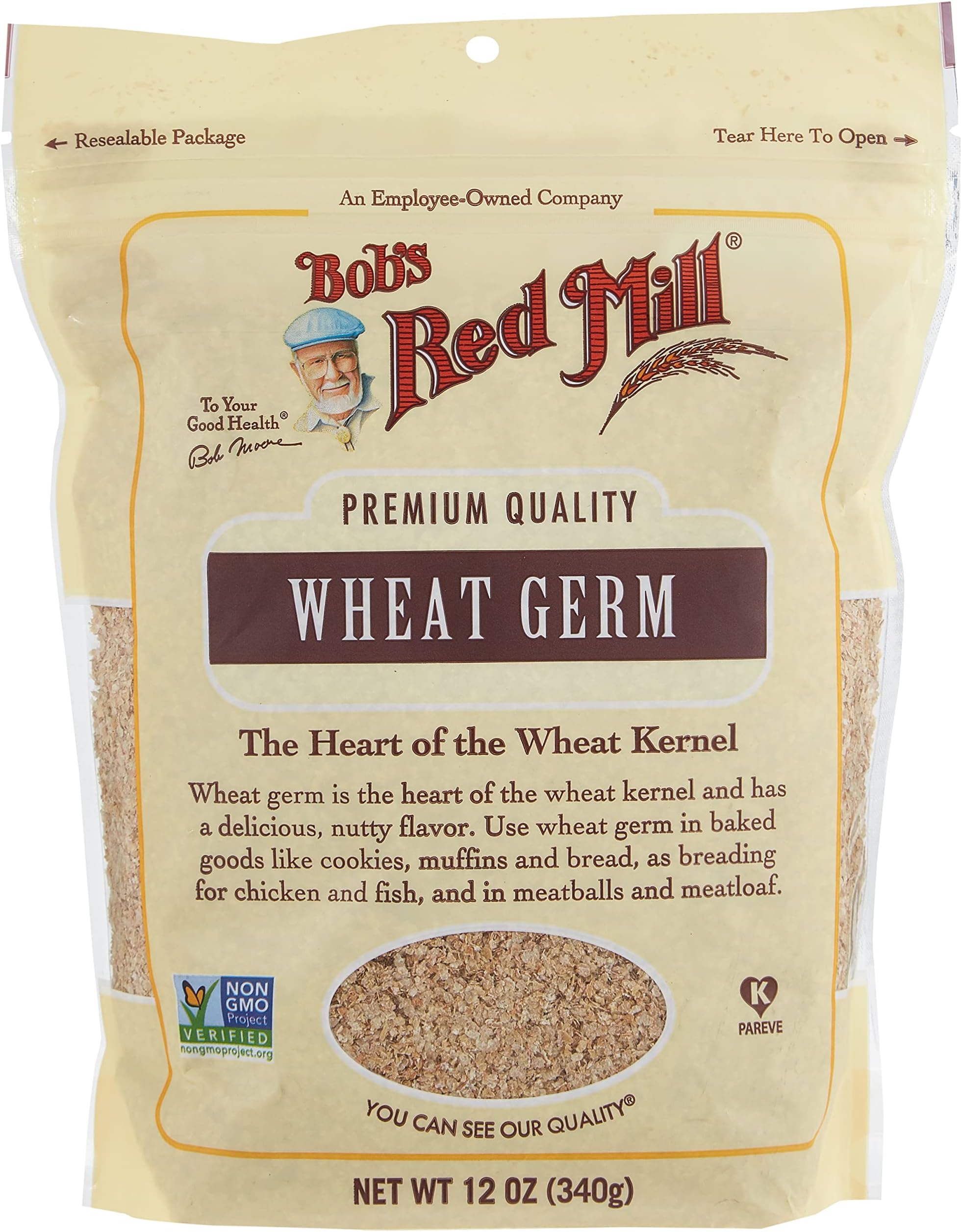 Amazon.com : Bob's Red Mill Wheat Germ Natural Raw Grain - 12 oz (2 ...