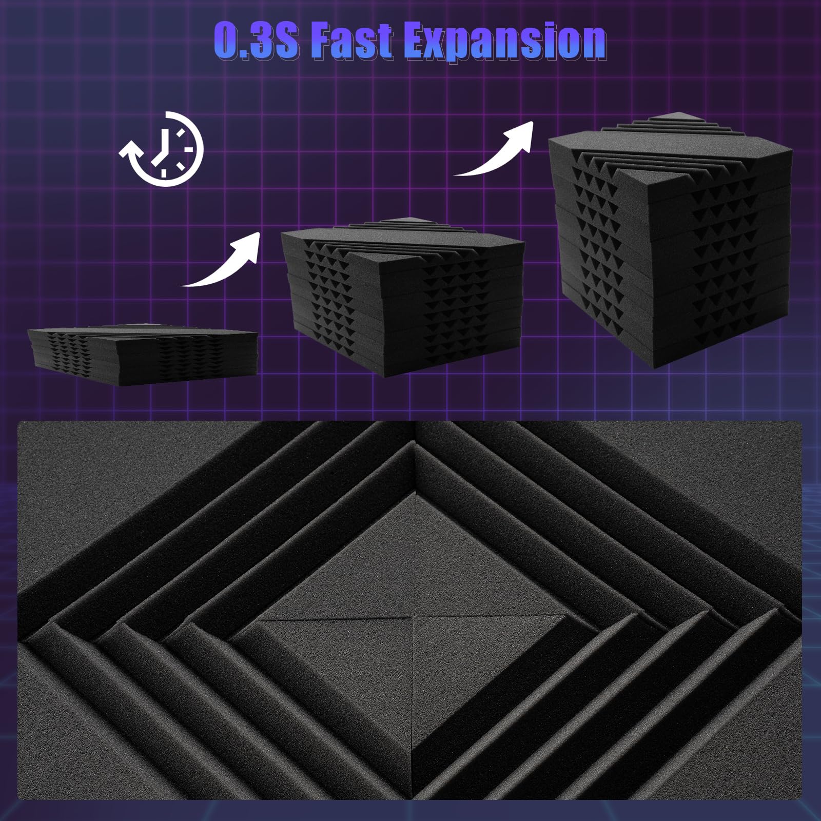 Snapklik.com : VallisCo 52 Pack Acoustic Panels 1 X 12 X 12 Inch ...