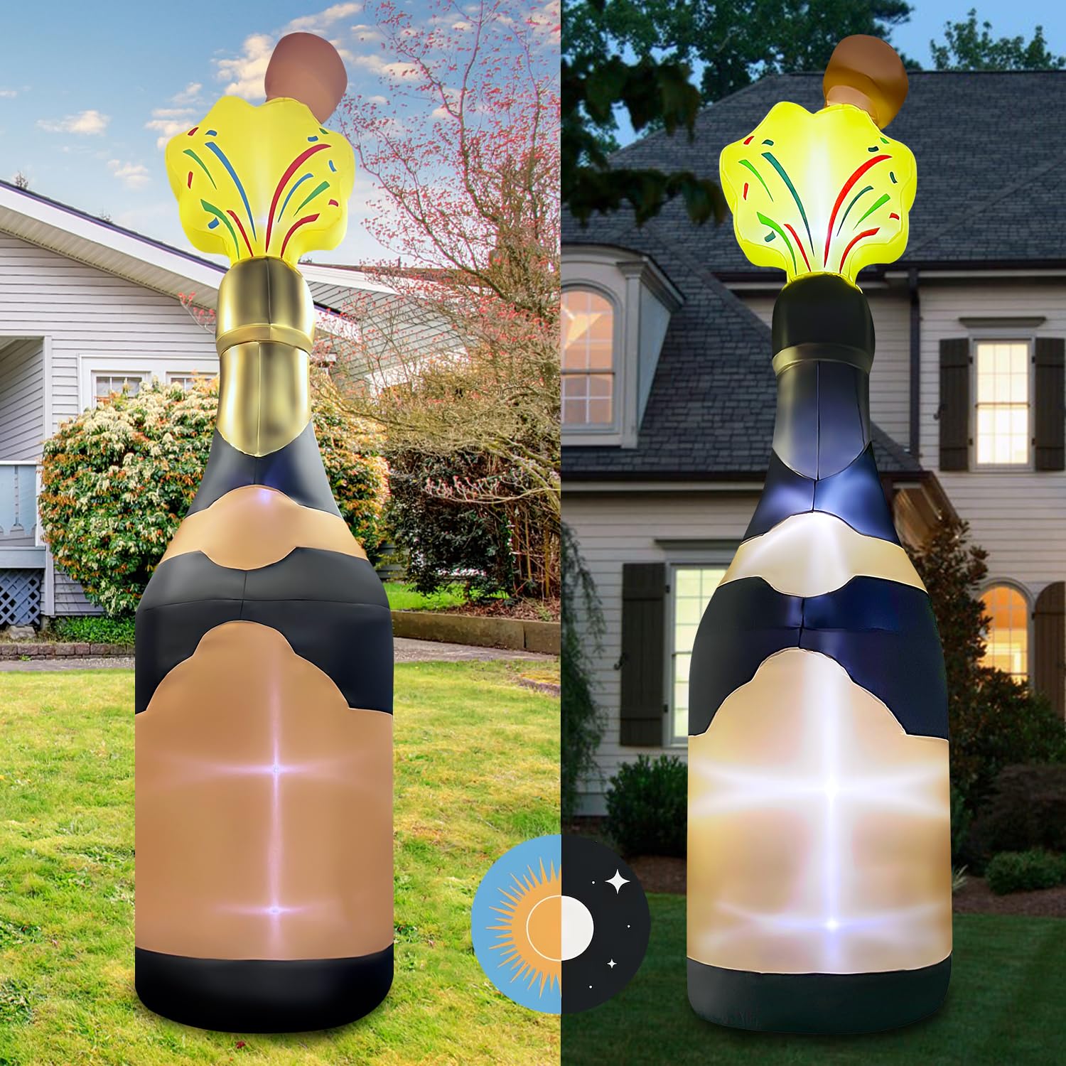 Inflatable Champagne Bottle And Glass