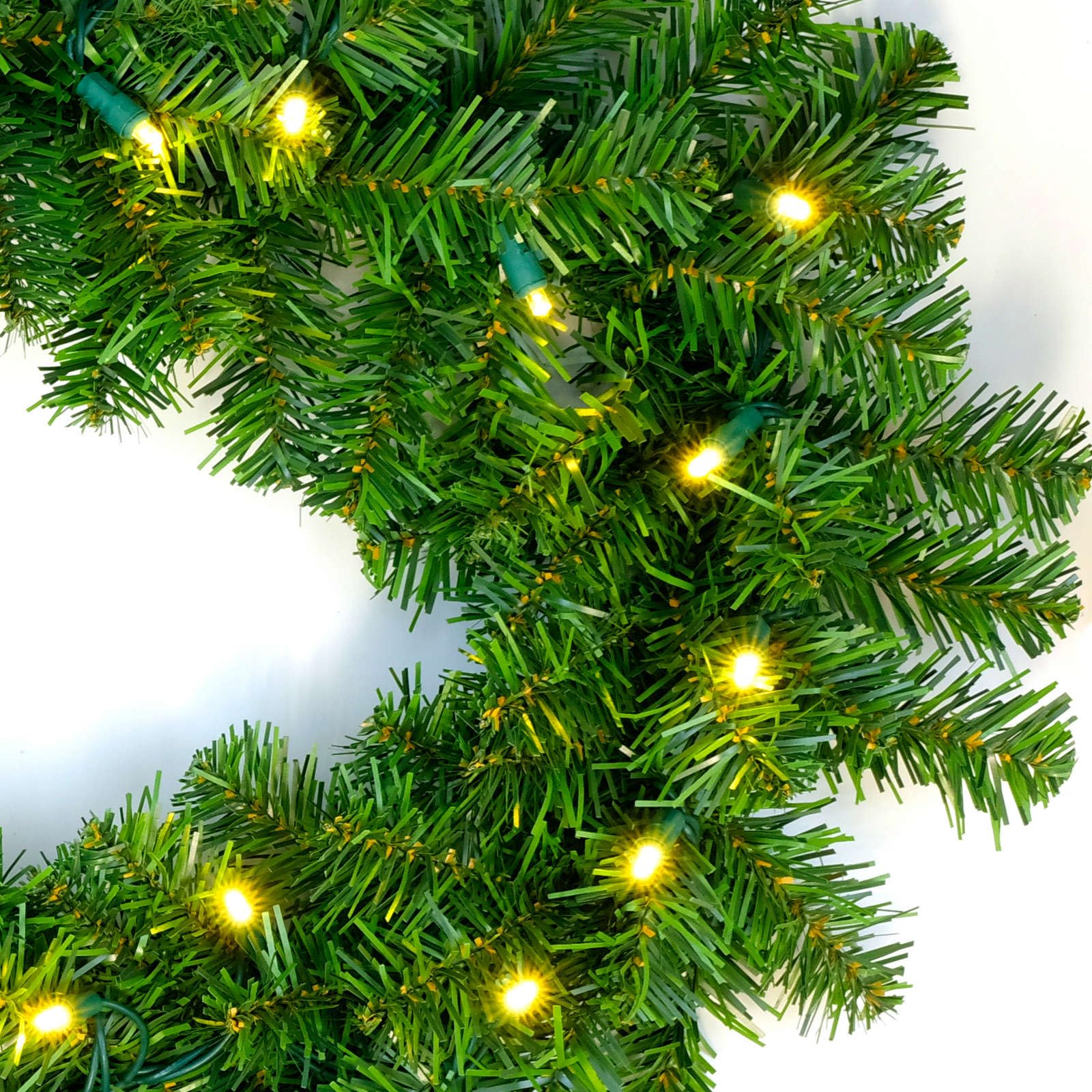 SWEET SHINE Artificial Christmas Garland with Lights, 9 ft Pine Garland ...