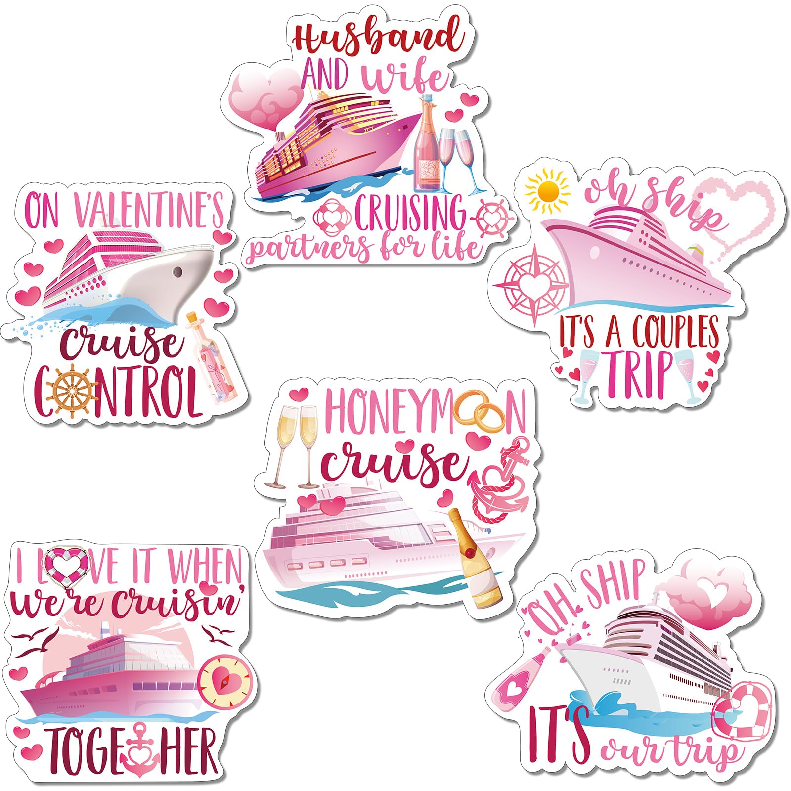 Snapklik.com : 6 Pcs Valentines Day Cruise Door Magnets Funny Cruise ...