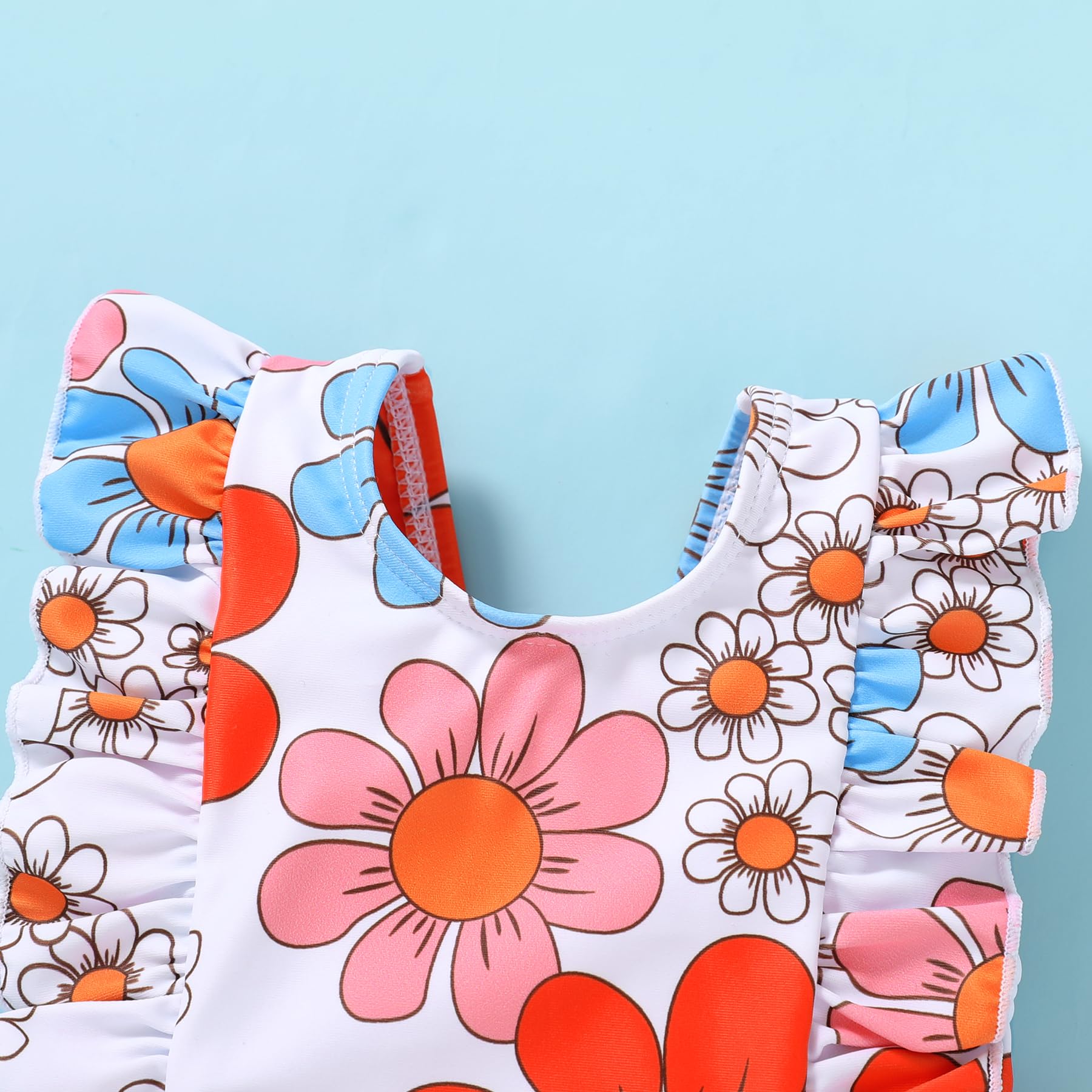 Snapklik.com : Newborn Baby Girl Ruffle Swimsuit Infant Toddler One ...