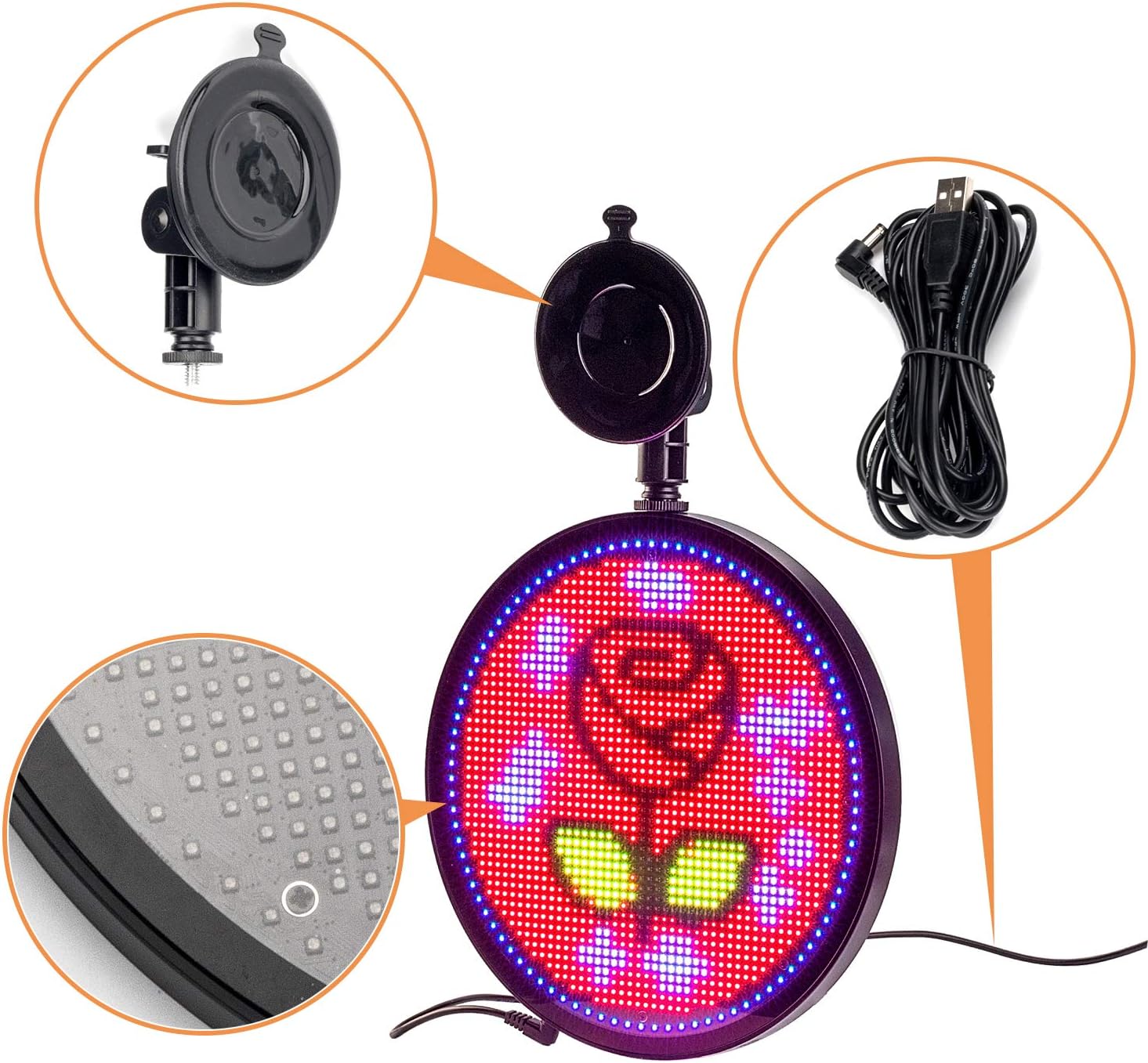 Amazon.com : Leadleds Car Windows Sign Message Board, P4 Full Color ...