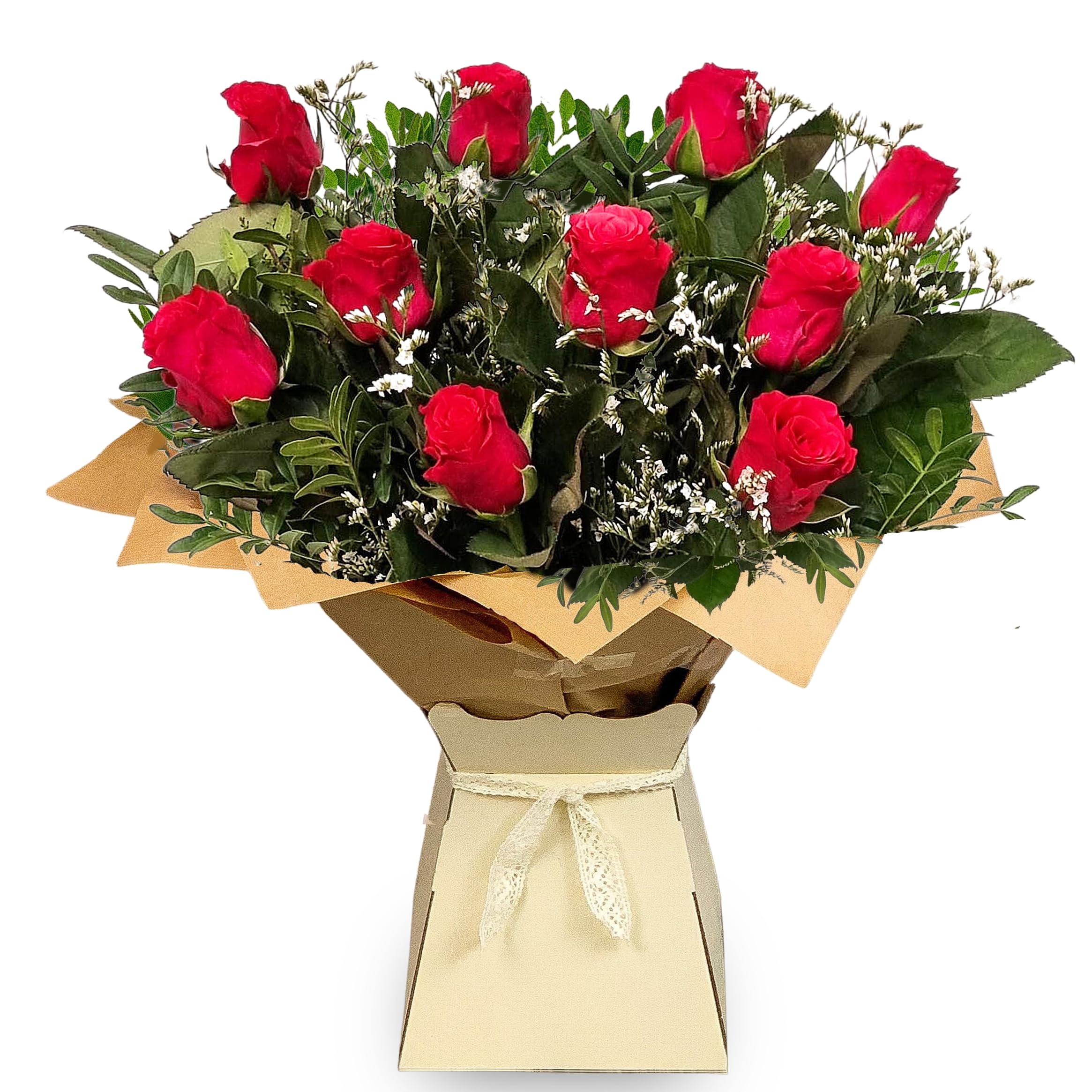 Cerise Pink Rose Bouquet - Beautiful Fresh Flowers Delivered Next Day ...