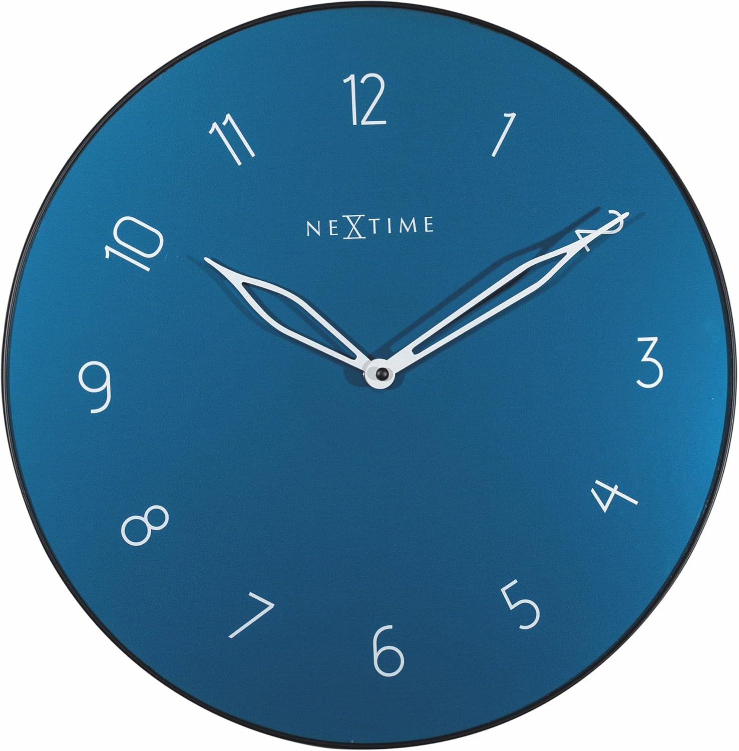 Amazon.com: NEXTIME Wall Clock-Ø 40 cm-Glass/Metal-Blue-'Carousel', w40 ...
