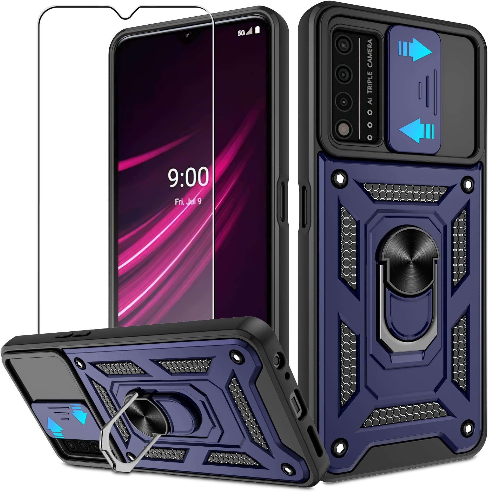 Amazon.com: TORRTOWAY Case for T-Mobile REVVL V+ 5G Case with Kickstand ...