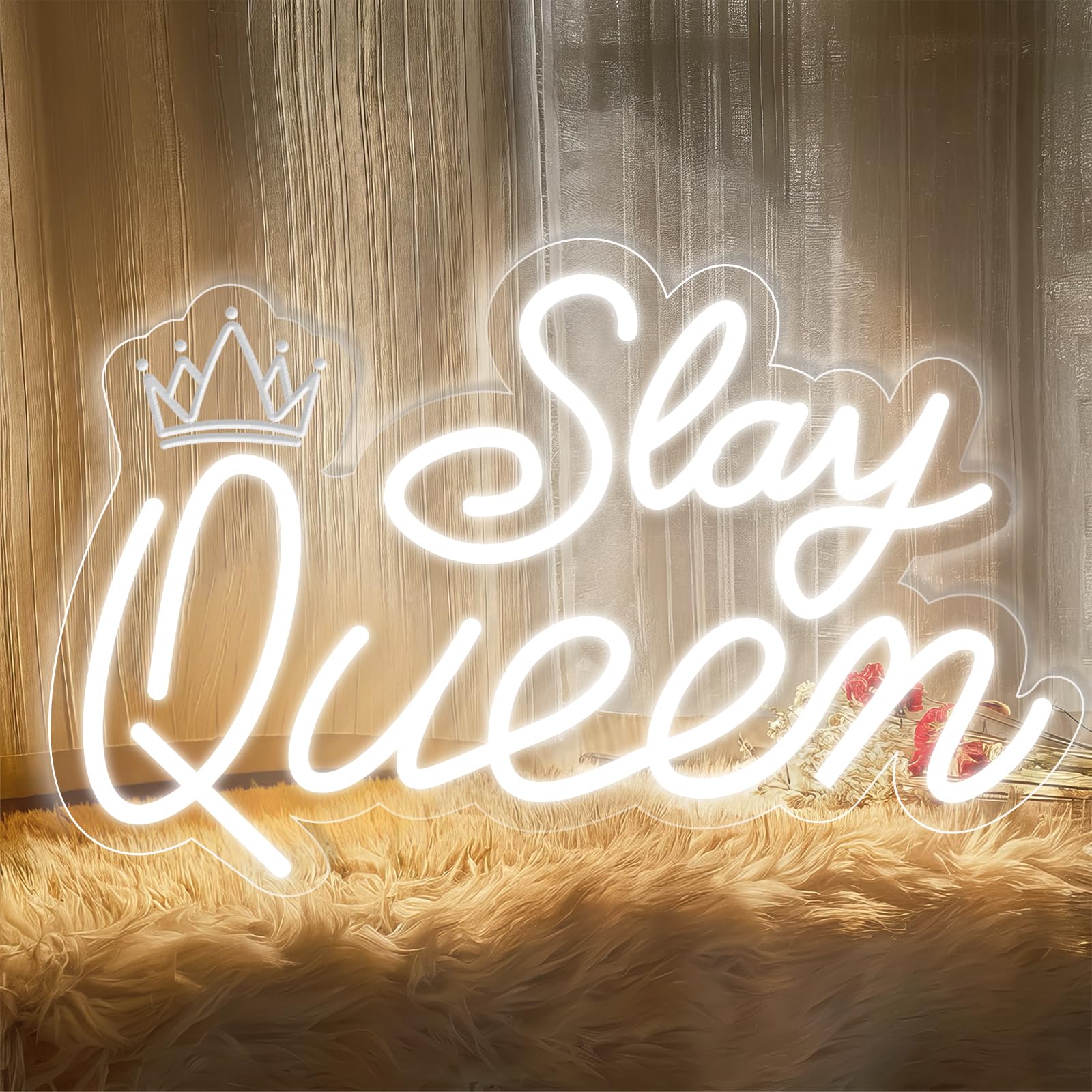 Amazon.com : Slay Queen Neon Sign for Wall Decor, Girls Neon Sign ...