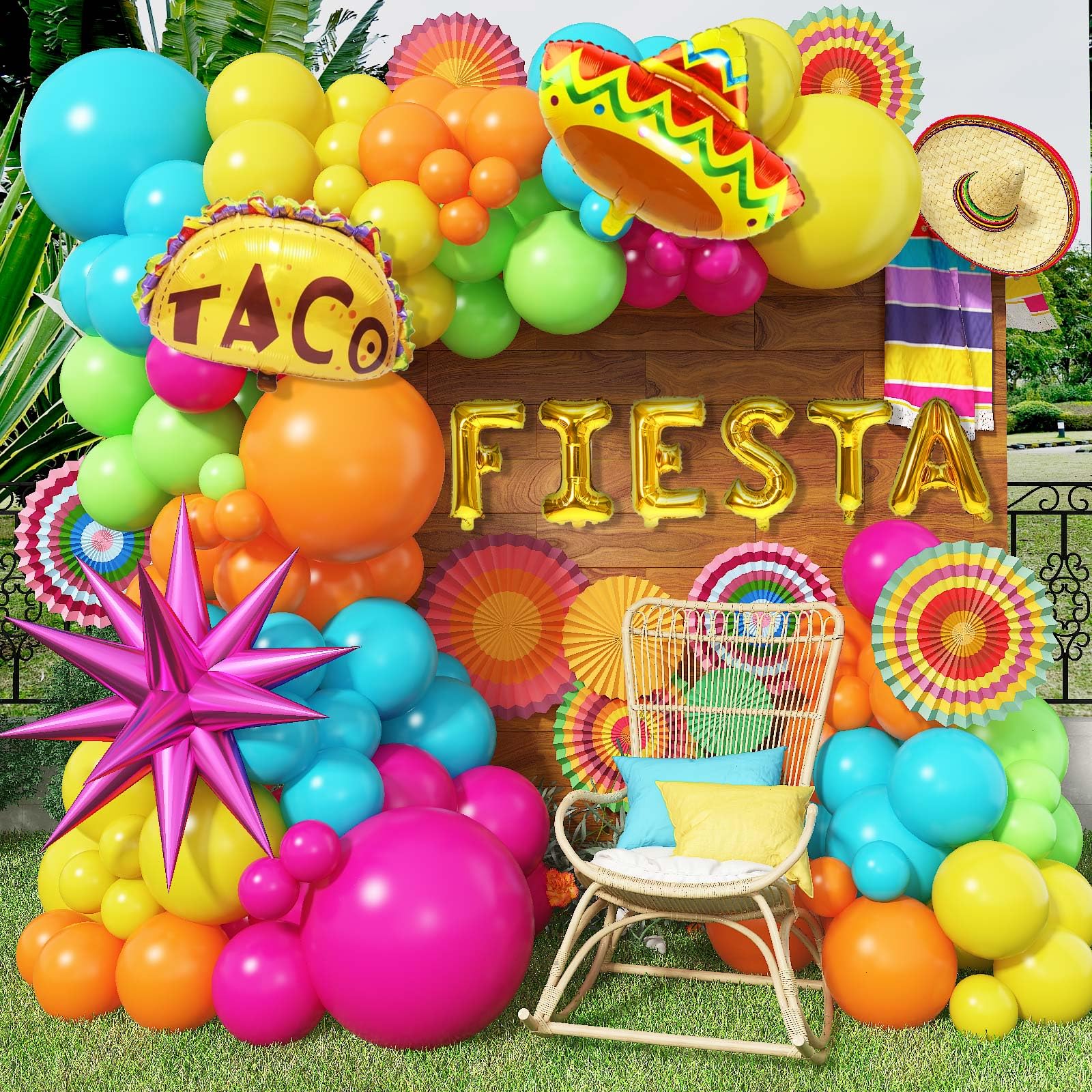 Amazon.com: Fiesta Balloon Arch Kit, 100pcs Mexican Fiesta Party ...