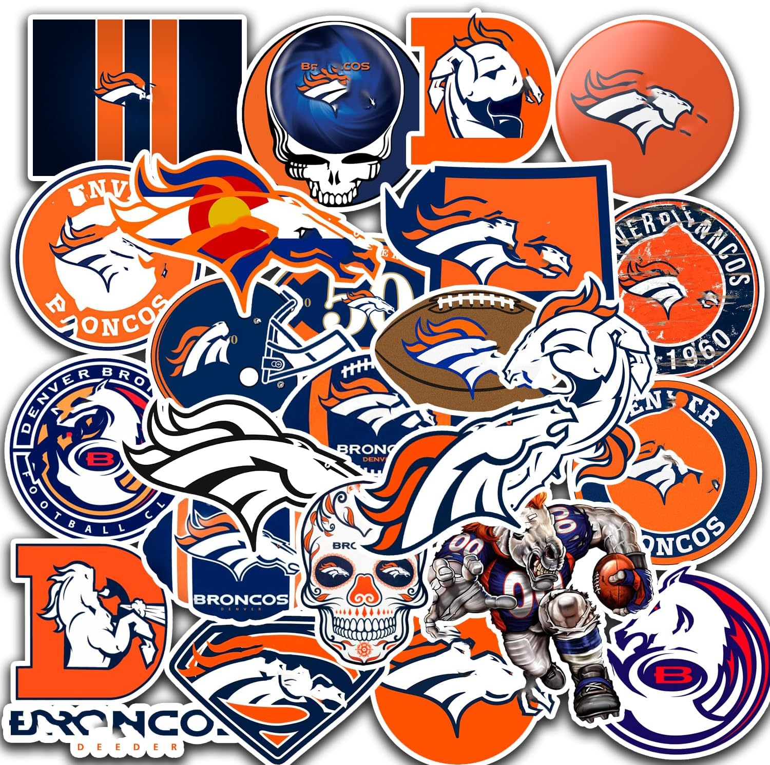 Amazon.com: 26PCS Denver Stickers Pack Bronco — Colorado Football and ...