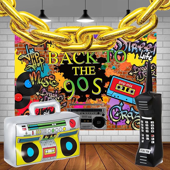 Buy 90s Theme Party Decorations Supplies Back to 90's Party Banner ...