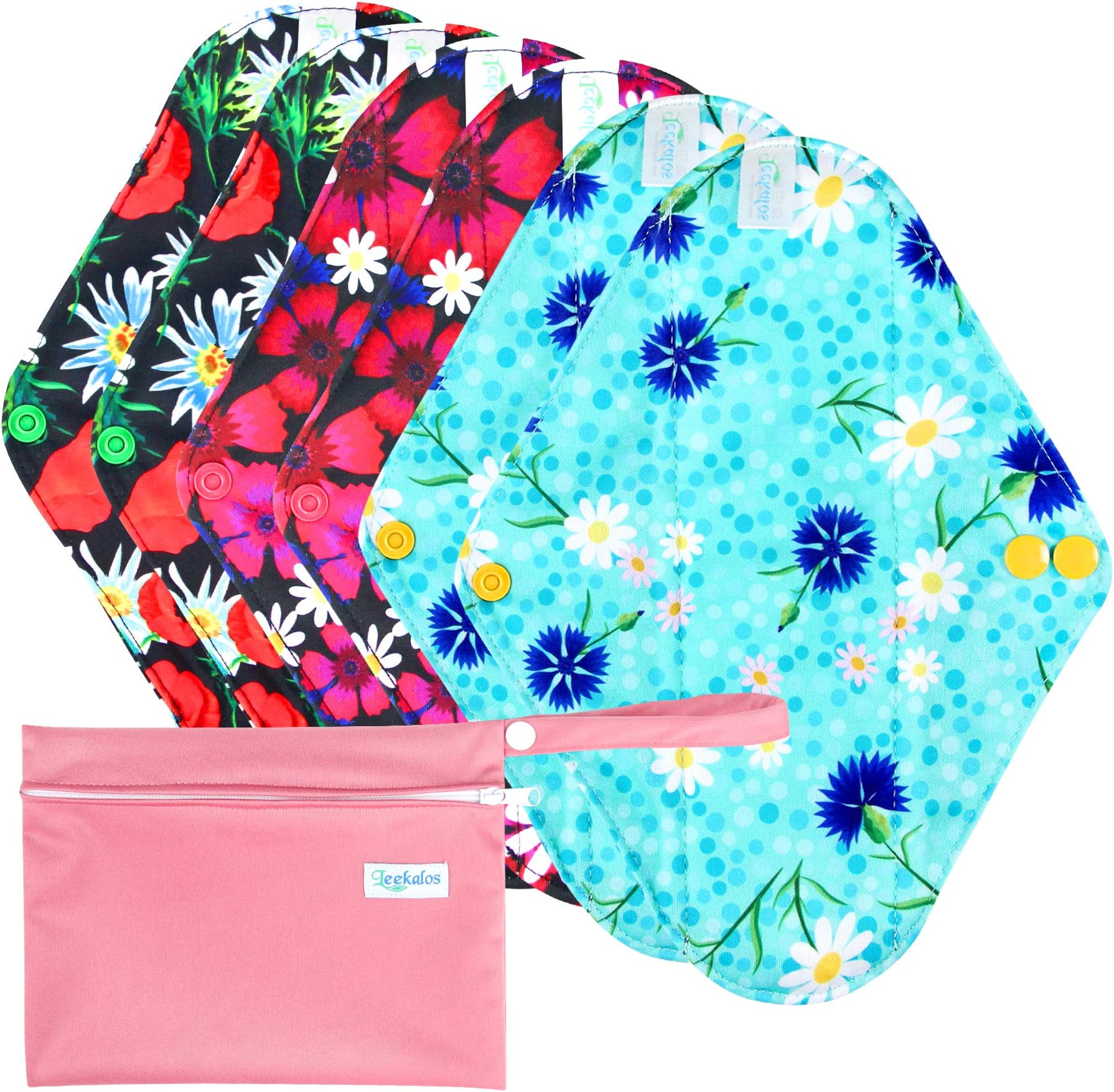 Amazon.com : Reusable Waterproof Bamboo Charcoal Menstrual Pads Sets ...