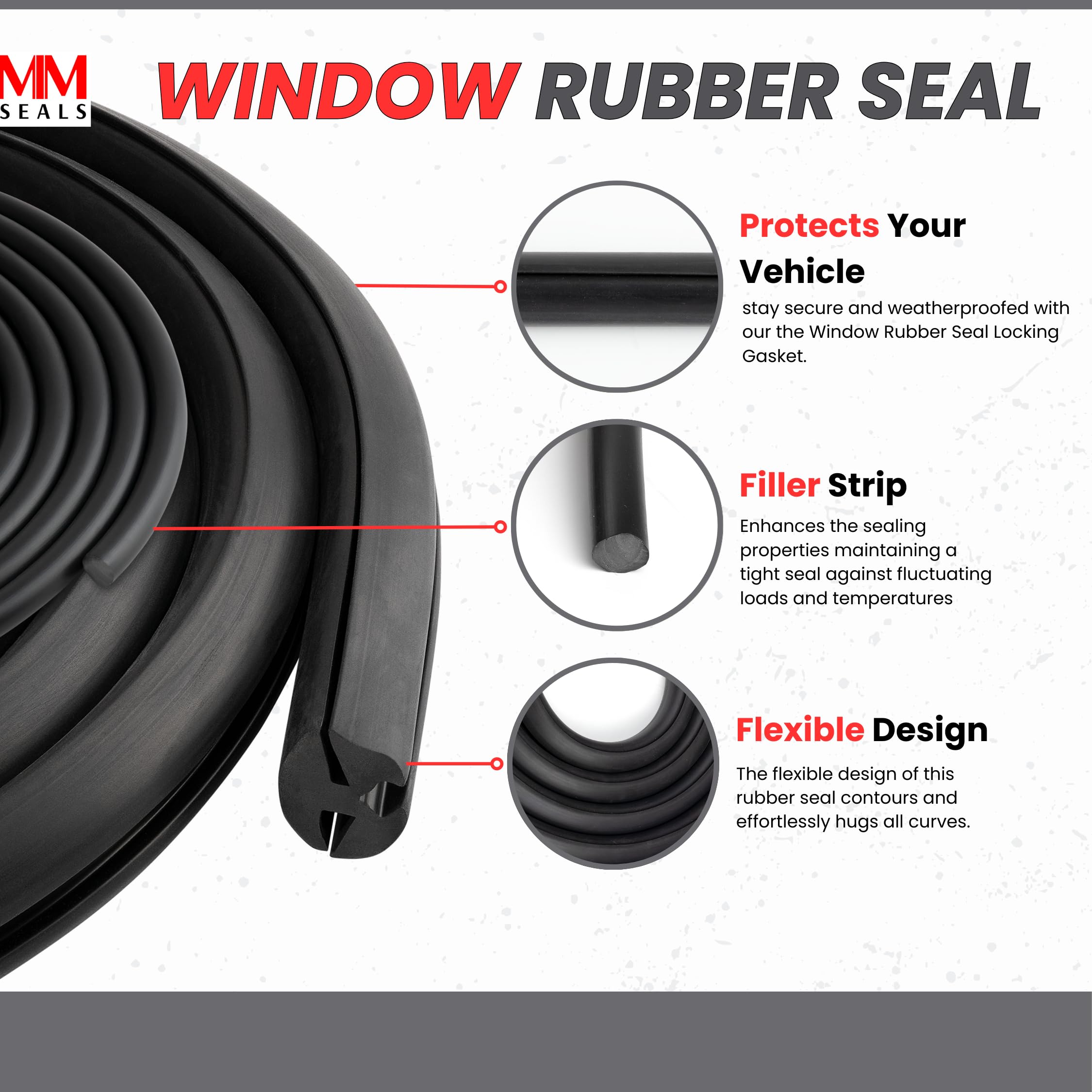 Snapklik.com : Window Rubber Seal Locking Gasket For Windshield And ...