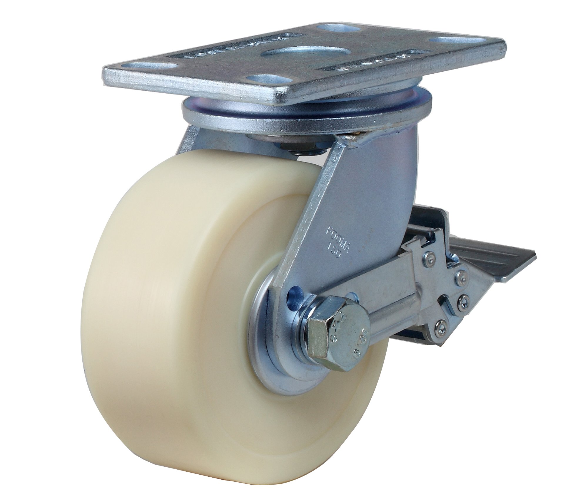 FOOT MASTER GF-150-BSF-MCD-FRN Heavy Duty Caster, 150 mm MC Nylon Wheel ...