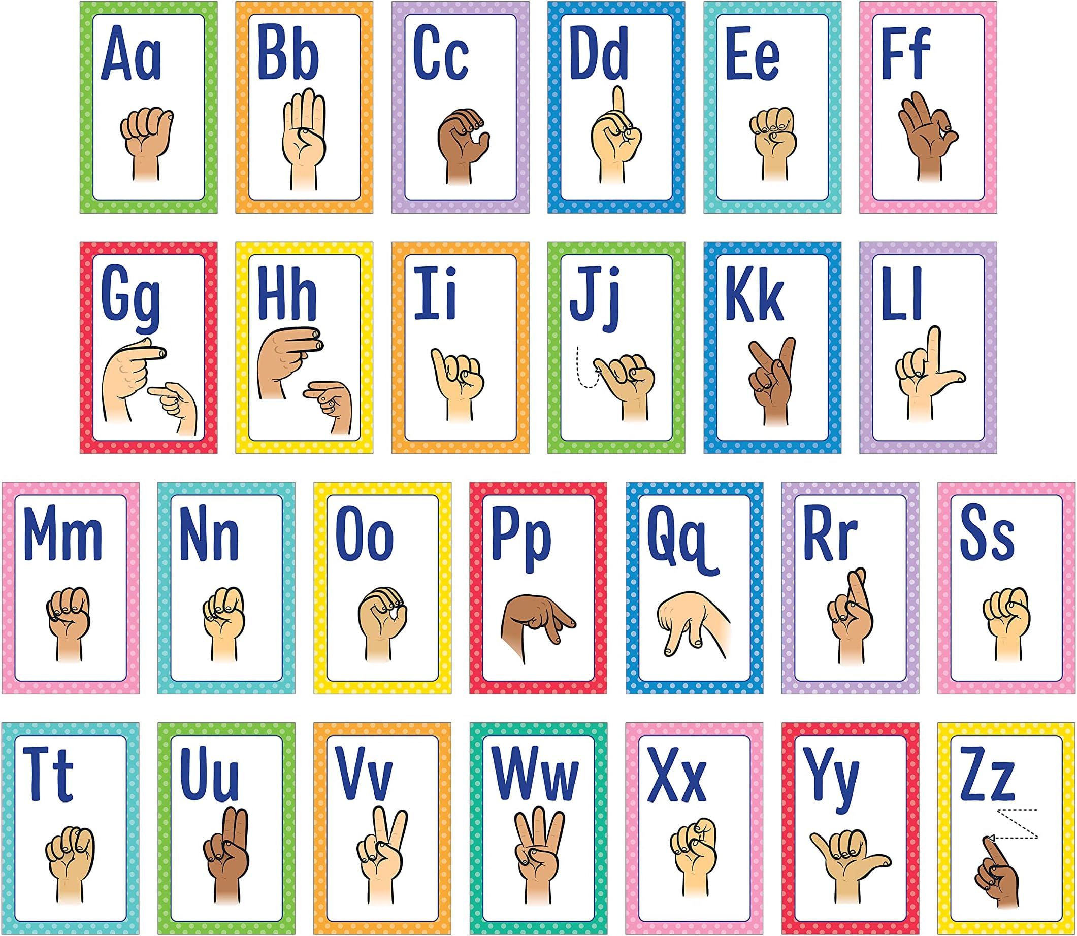 Carson Dellosa Sign Language Posters, ASL Alphabet Learning, Alphabet ...
