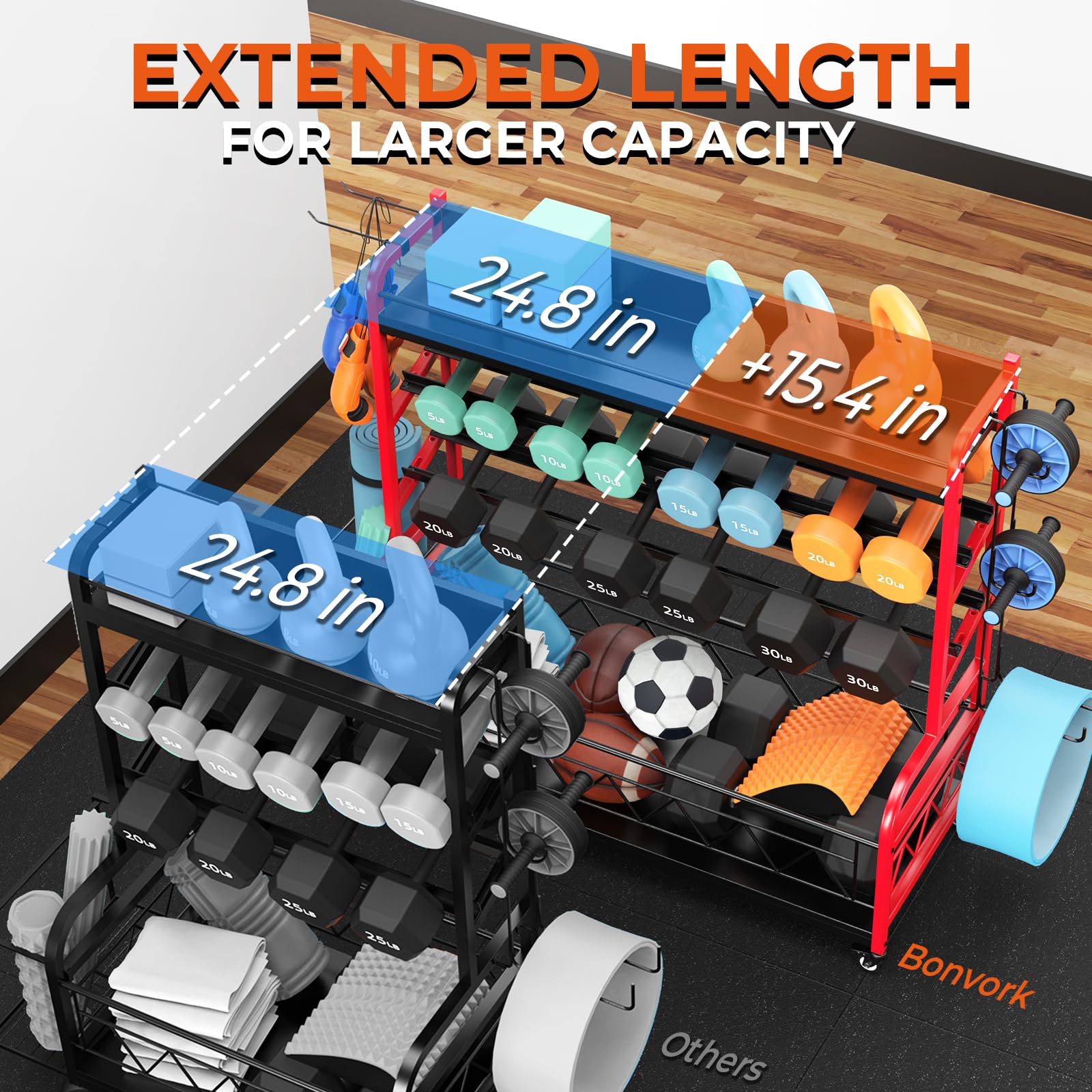 Snapklik.com : XXL Bonvork Adjustable Weight Rack For Dumbbells - Newly ...