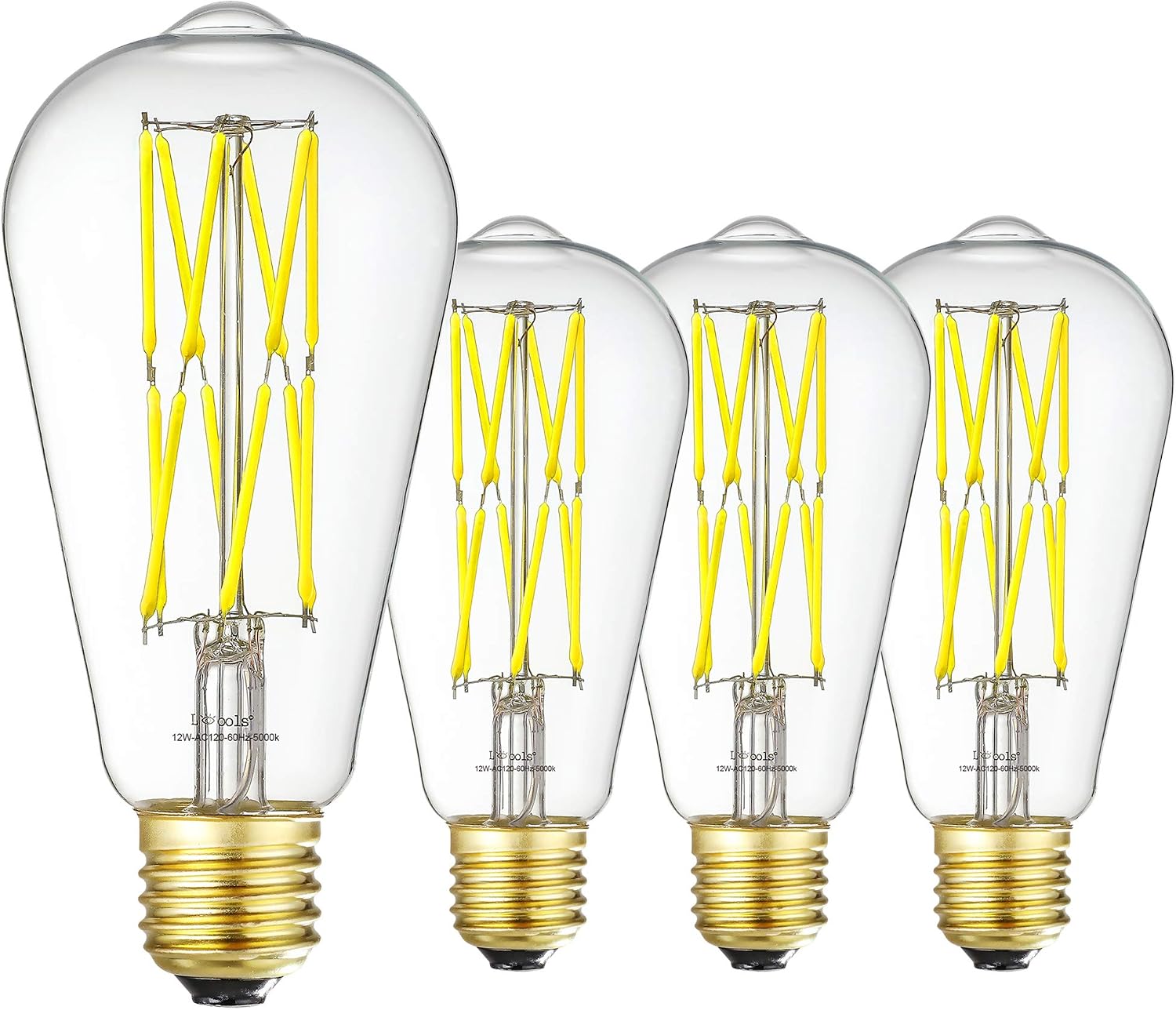 leools 12 W estilo Edison clásico LED foco de filamento, ST64 (ST21 ...