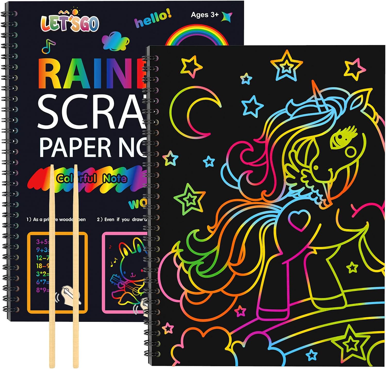 Rainbow Scratch Paper Art Toys DEVRNEZ Coloring Off Crafts For Age rainbow-scratch-paper-art-toys-devrnez-coloring-off-crafts-for-age
