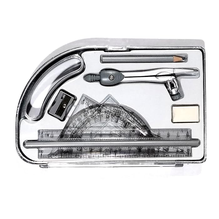 Buy Geometry Box/School Practical Mathematics Set for Kids with 9 pcs ...