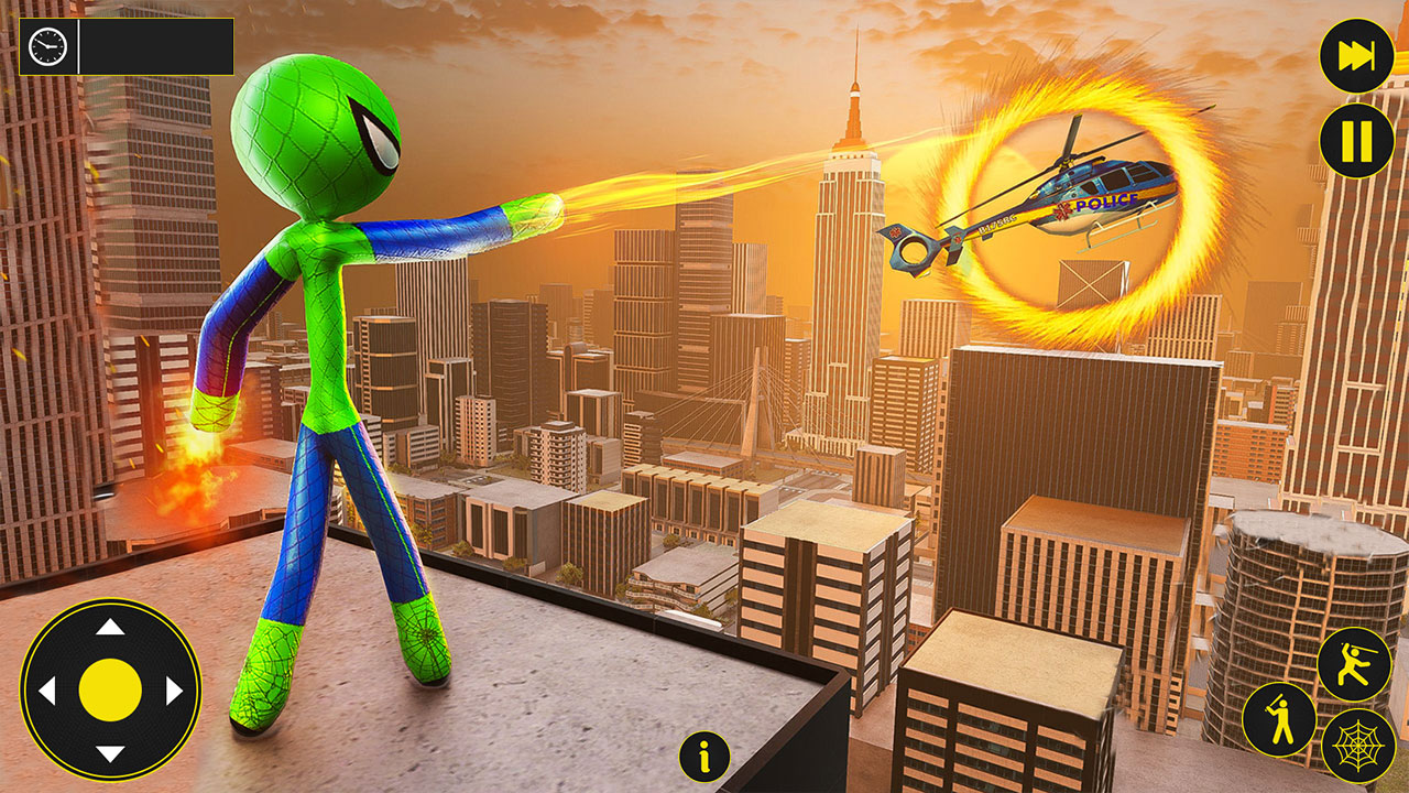 Real Flying Stick Spider Hero Fighting Game: Urban City Stickman Spider ...