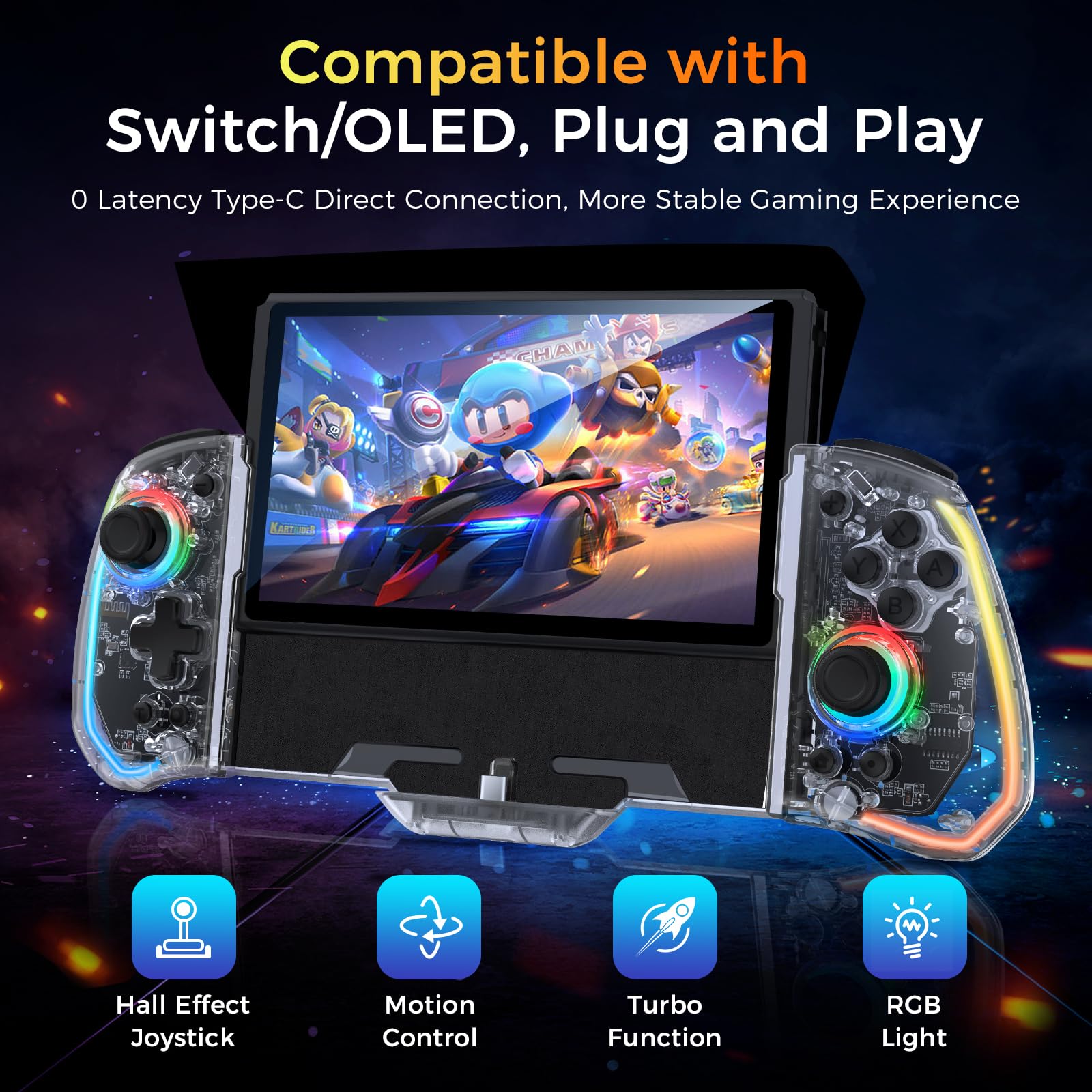 Snapklik.com : IINE Switch Handheld Controller, No Drifting One-Piece ...