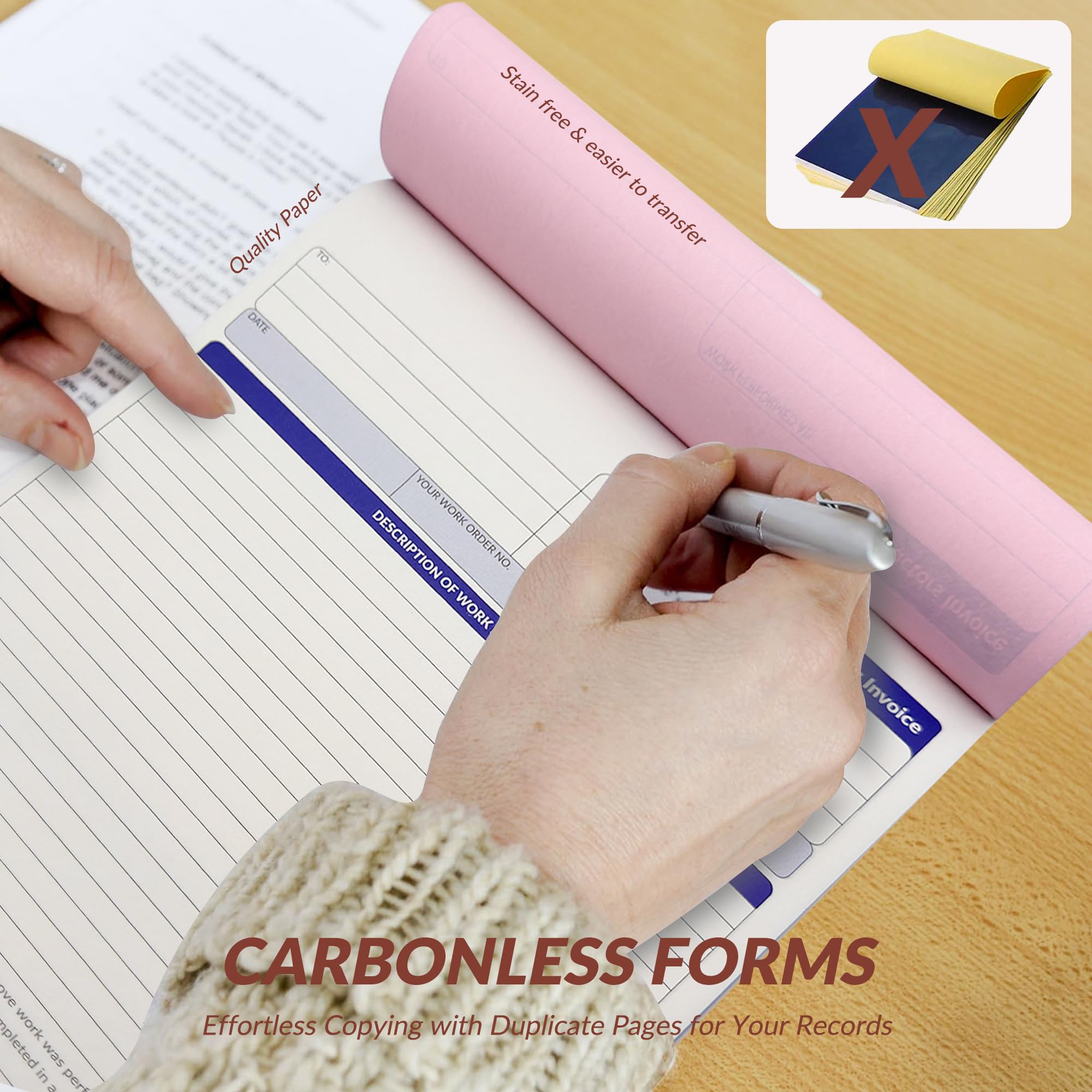 Snapklik.com : 2 Books Large Contractor Invoice Book, Invoice Receipt ...