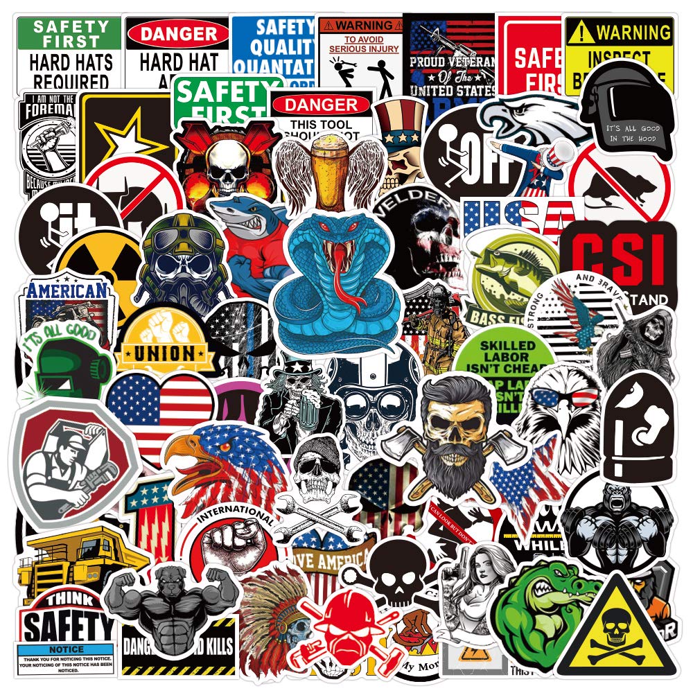 Funny Helmet 306 PCS Funny Hard Hat Sticker Pack For Adults Stickers ...
