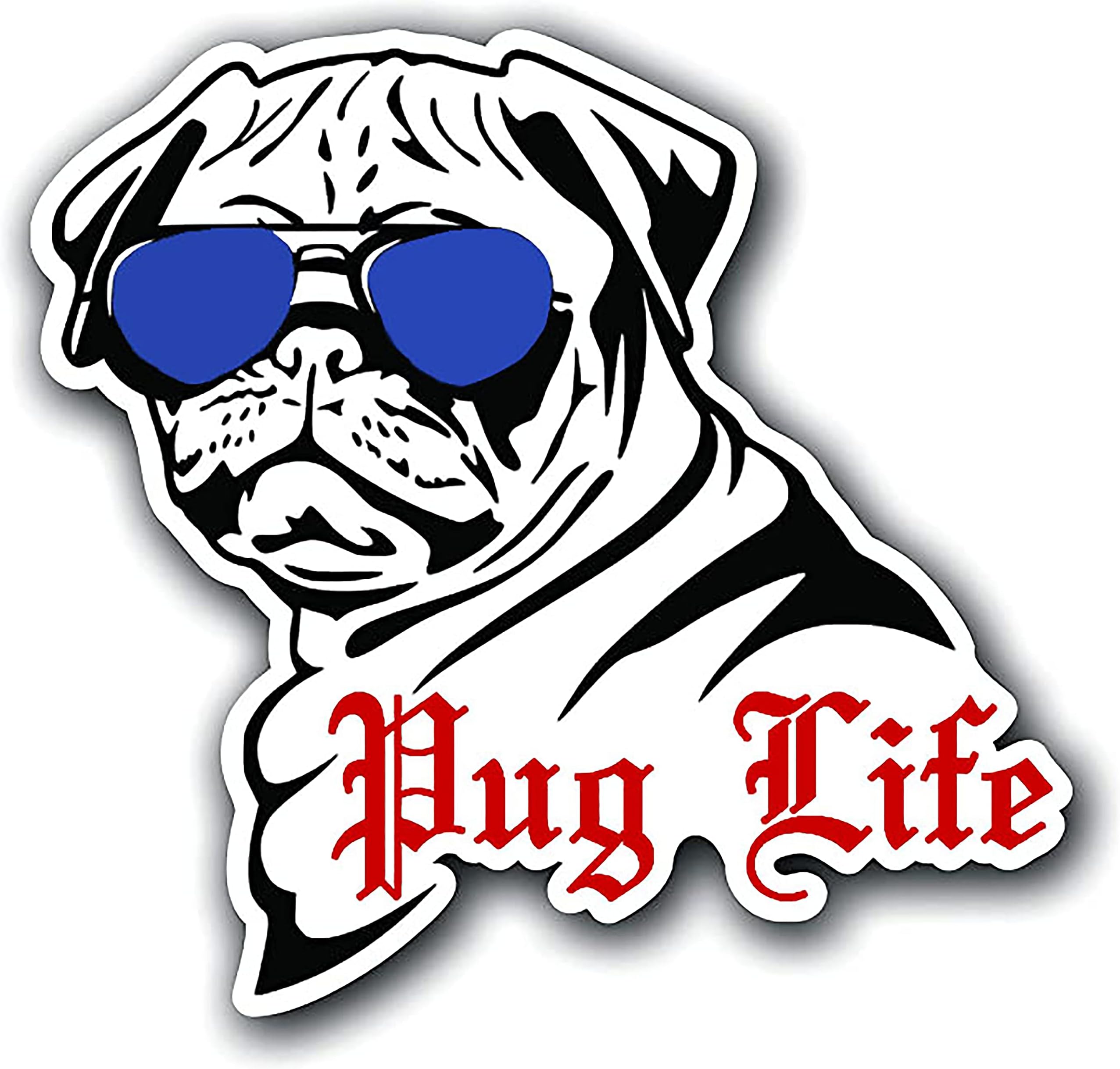 Amazon.com - Original Pug Life Pug Vinyl Waterproof Sticker Decal Car ...