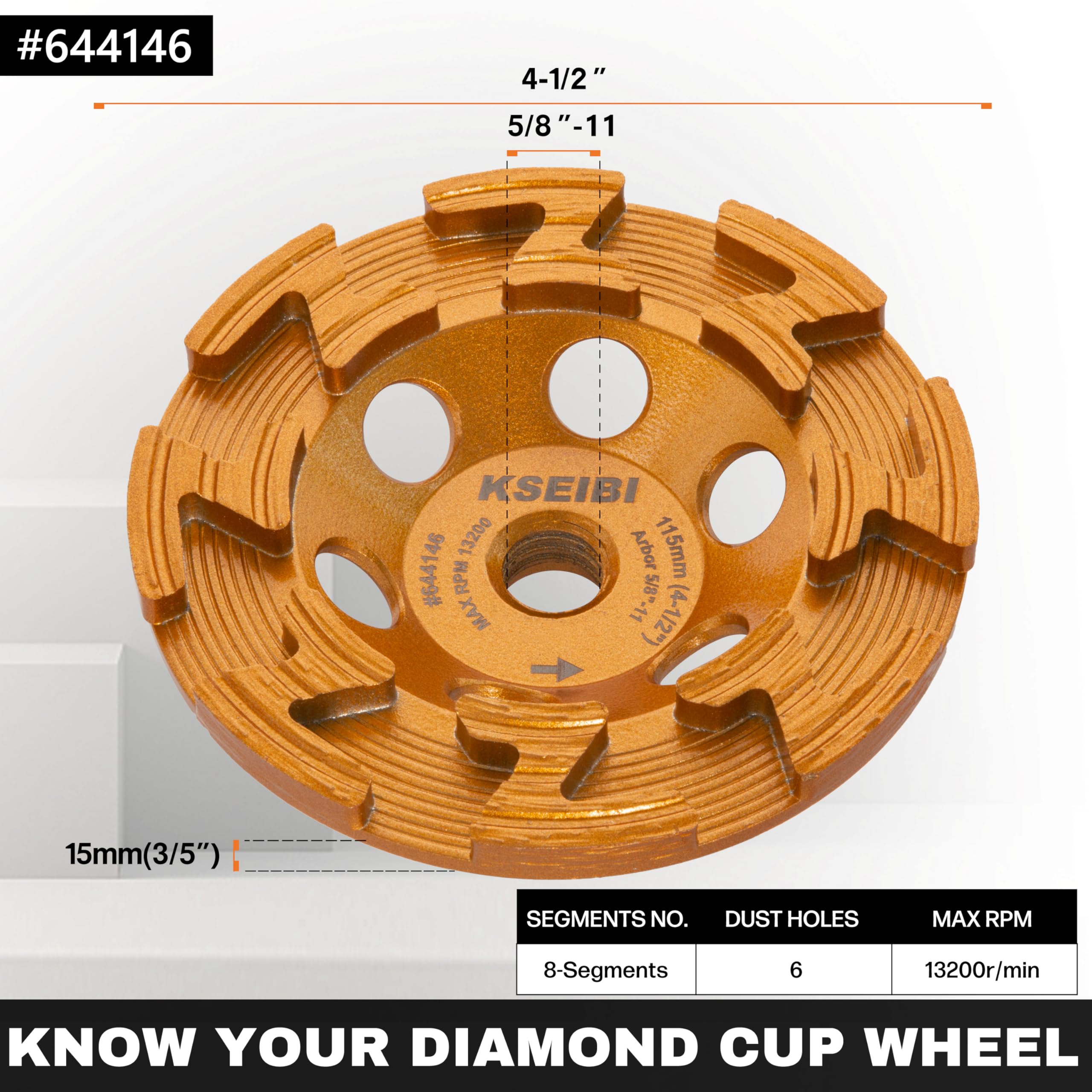 Snapklik.com : KSEIBI 644146 Surface Grinding Wheels 4-1/2 Inch ...