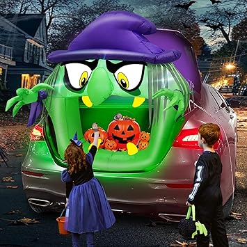 Amazon.com: TURNMEON 4 FT Halloween Inflatables Witch Outdoor ...