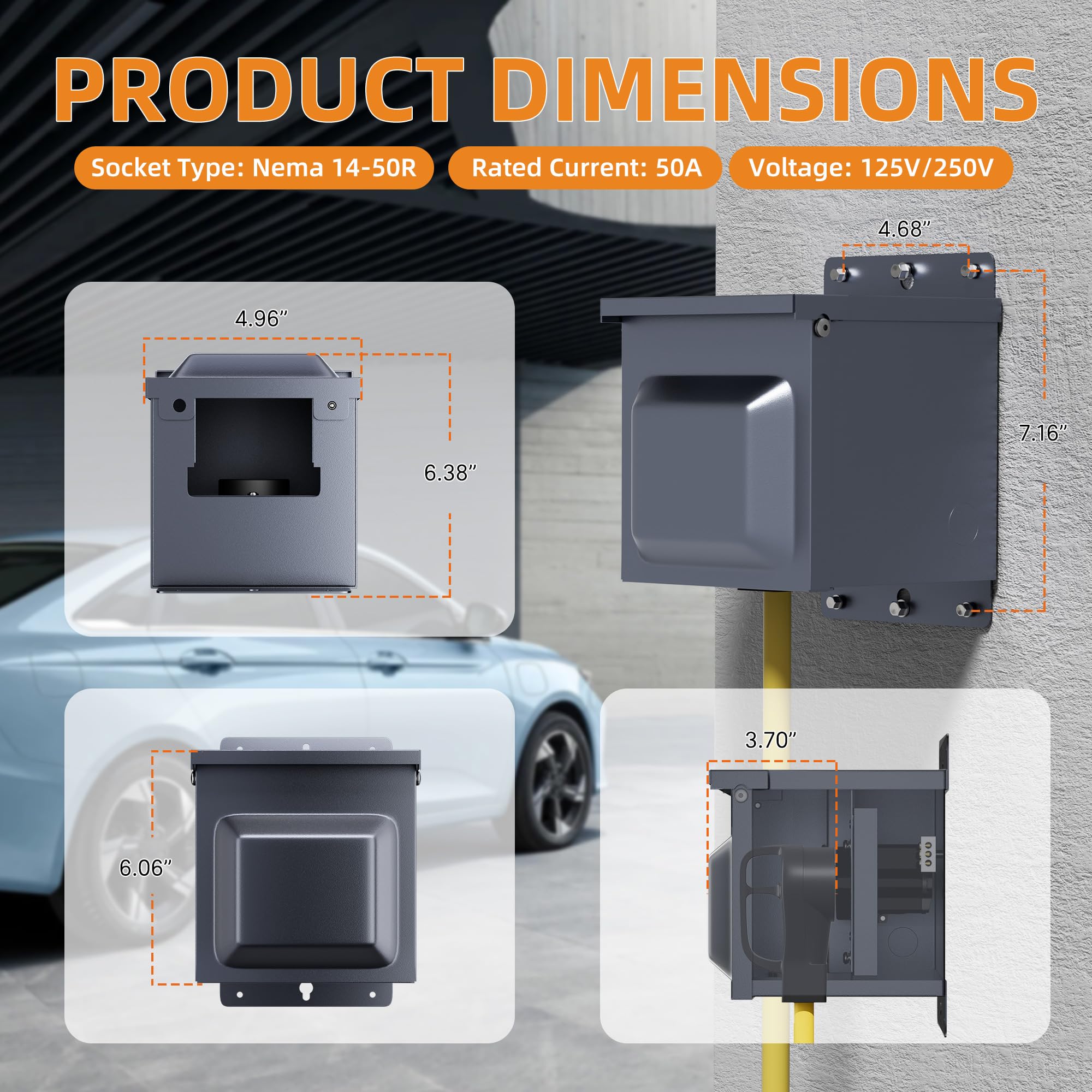 Snapklik.com : 50 Amp RV Power Outlet Box, 125/250V NEMA 14-50R RV ...