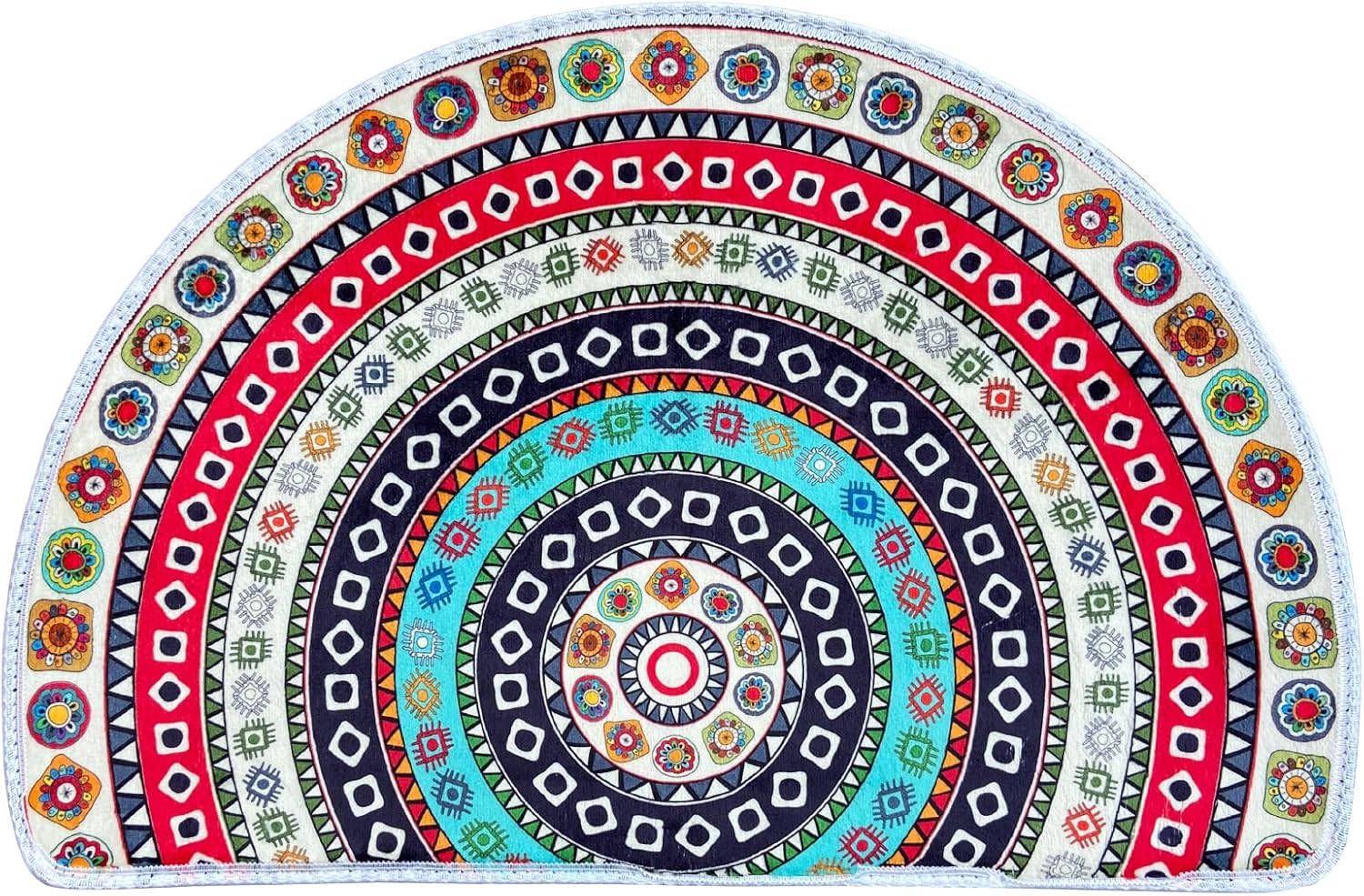 Amazon.com: yolecan Half Round Colourful Bohemian Bathroom Rug,Ultra ...