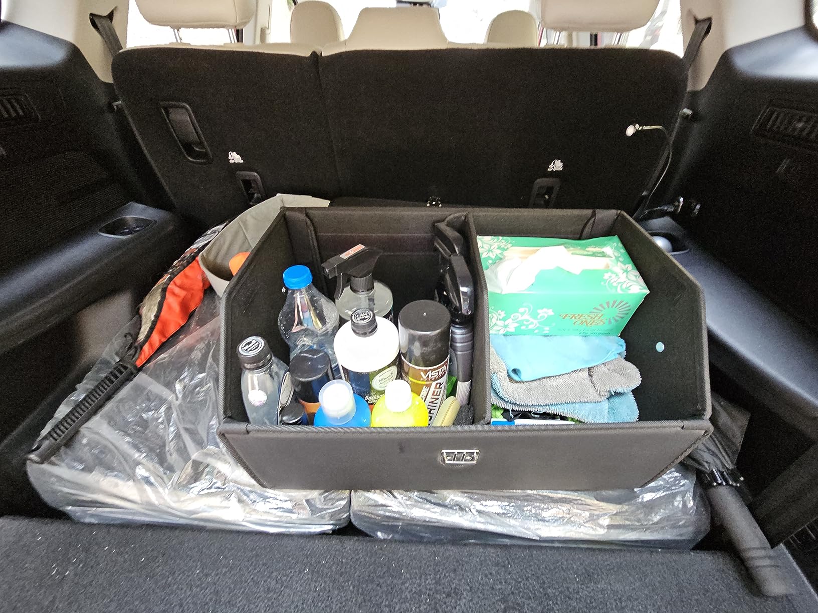 Hukimoyo Car Trunk Cargo Organizer Back Seat storage Leather box with ...