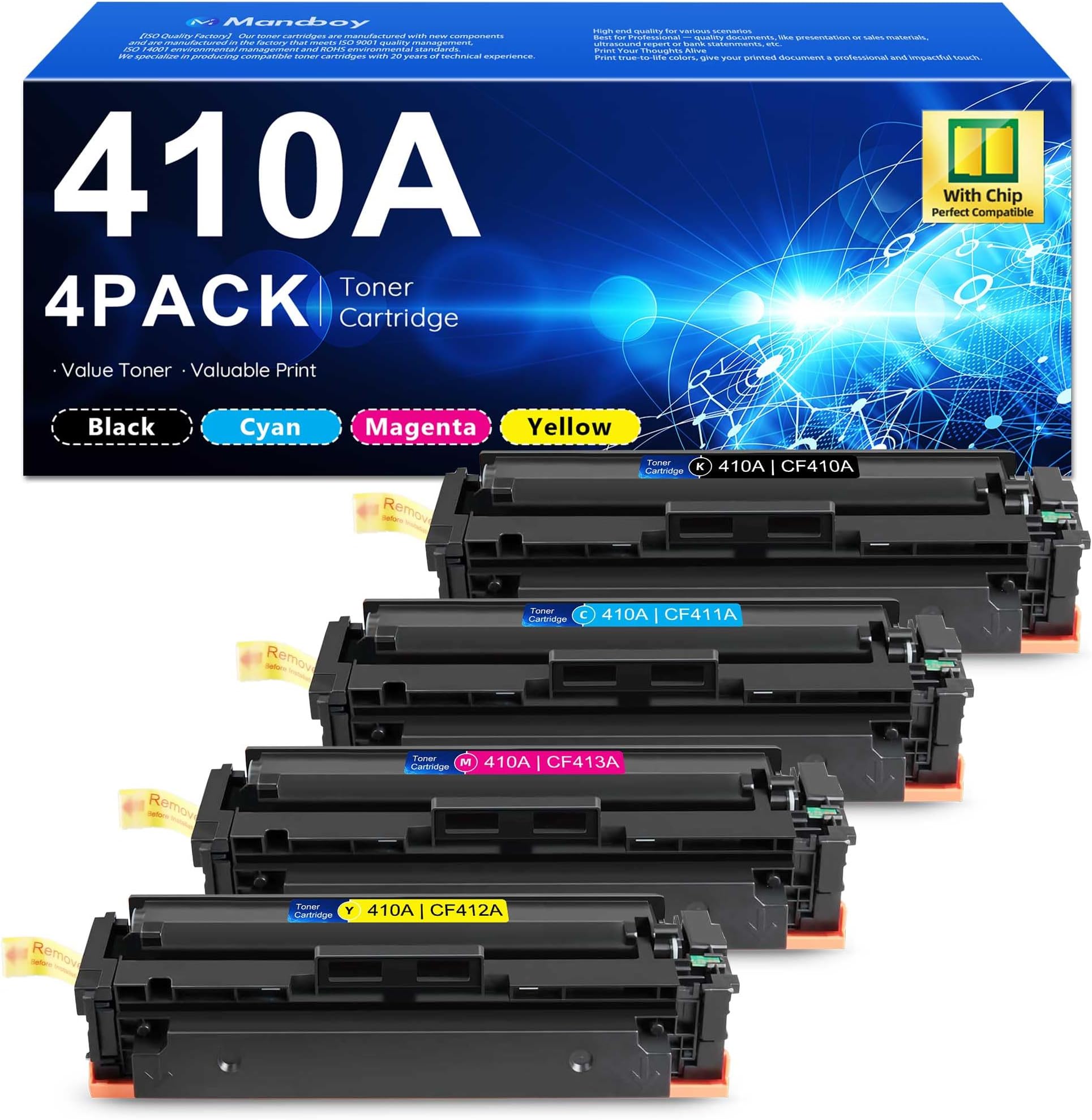 Amazon.com: 414a Toner cartridges 4 Pack - Replacement for HP 414A 414X ...