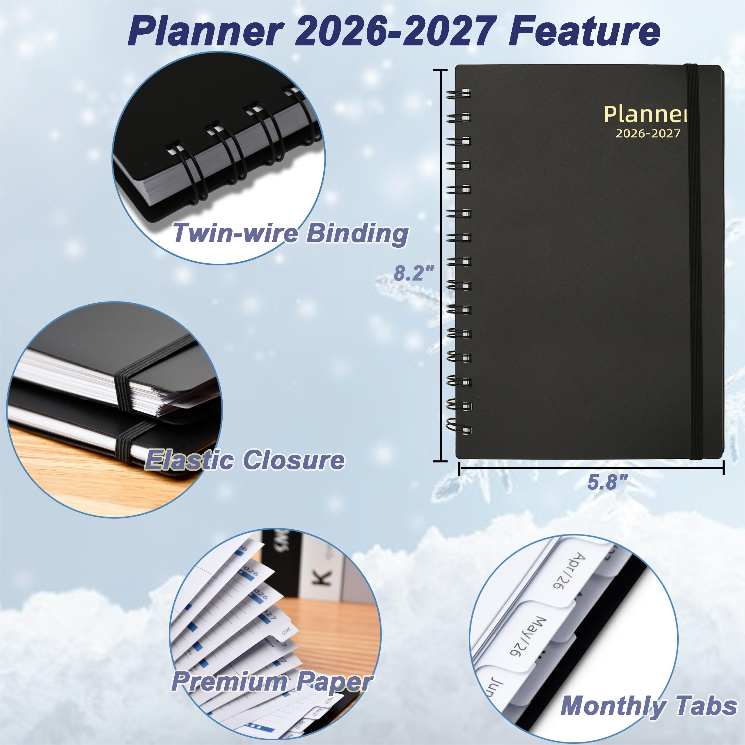 Snapklik.com : Daily Planner 2026-2027, 2026 Planner Weekly & Monthly, From Jan 2026-Jun 2027 ...