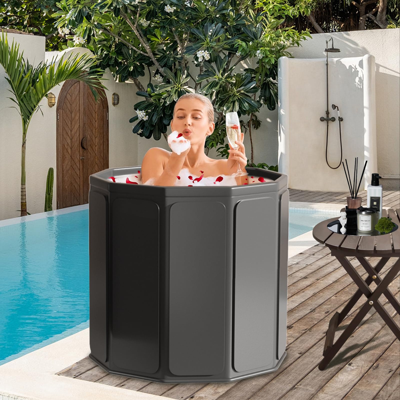 Portable Bathtub XICIKIN Tub 129 Gallon Cold Plunge Tub Ice Bath