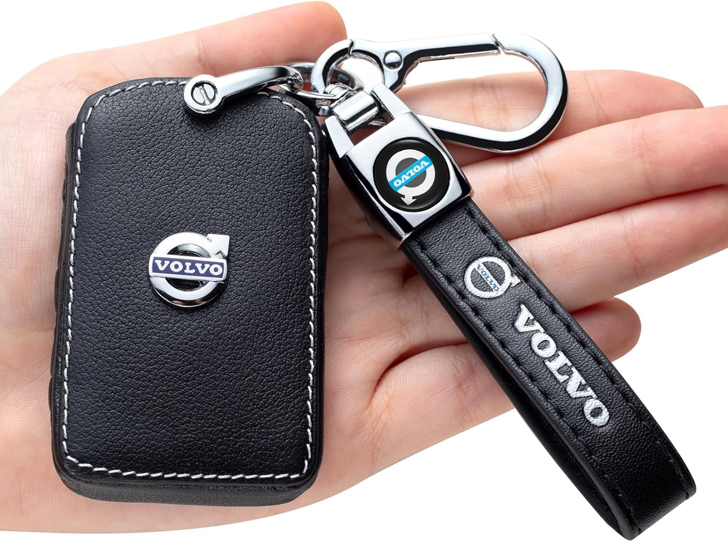 Amazon.com: Leather Key Case Cover Suit for Volvo,Key Fob Holder ...