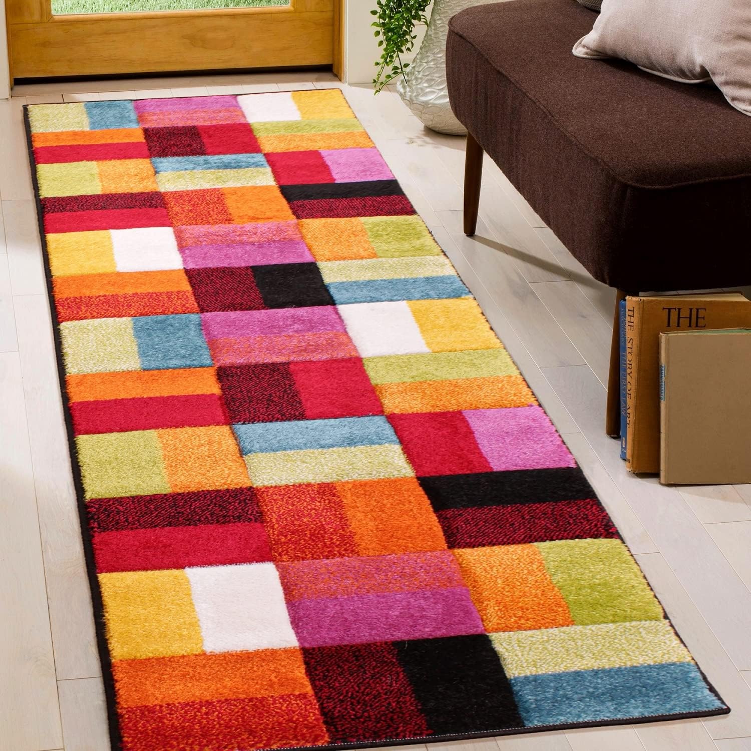 Candy Multicoloured Rainbow Design Rug. Available in 6 Sizes (67cm x ...