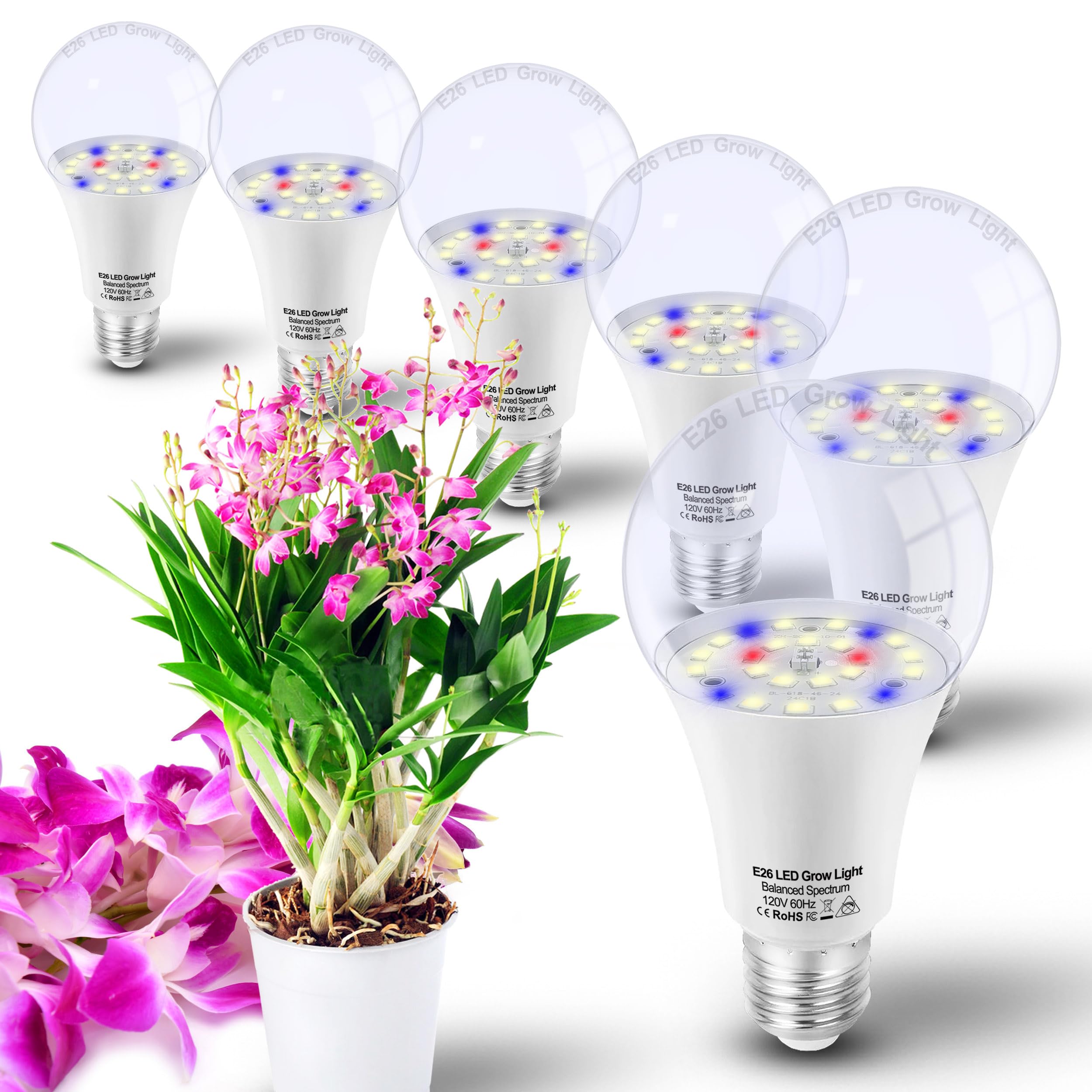 Amazon.com: E26 A19 LED Plant Grow Light Bulbs Indoor Plants Full ...
