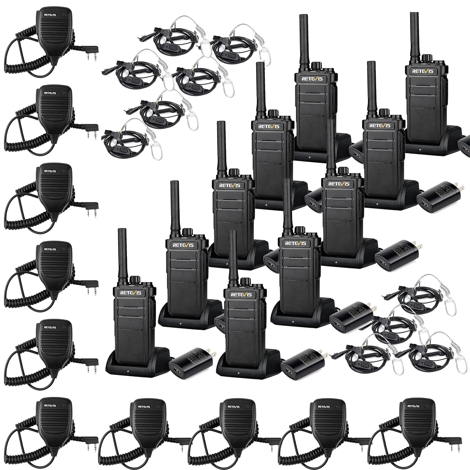Amazon.com: Retevis RB26 2 Way Radio(10 Pack) Bundle with Shoulder Mic ...