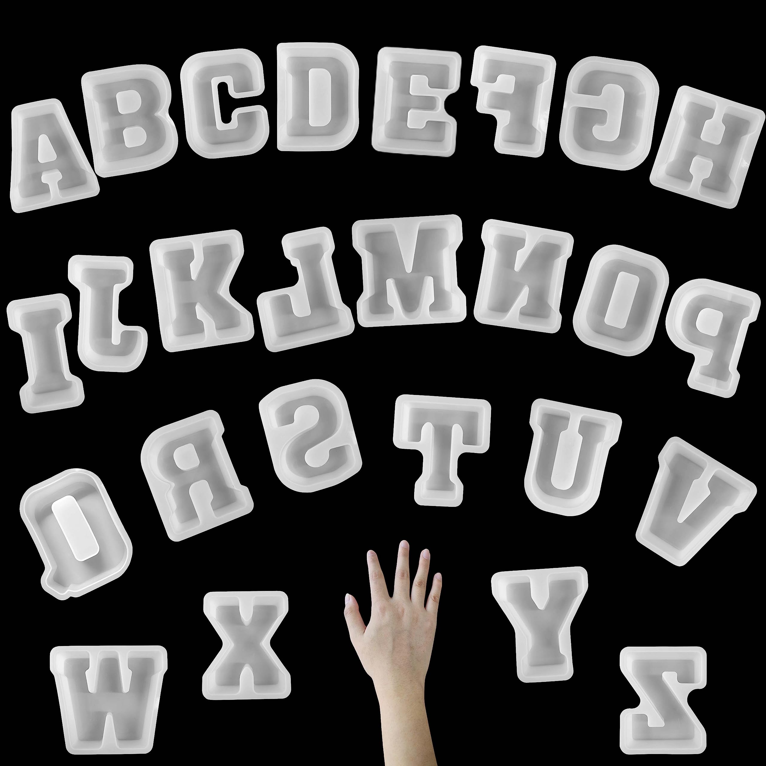 Amazon.com: 26 Pcs 5 Inch Letter Mold Letter Resin Mold Alphabet Resin ...