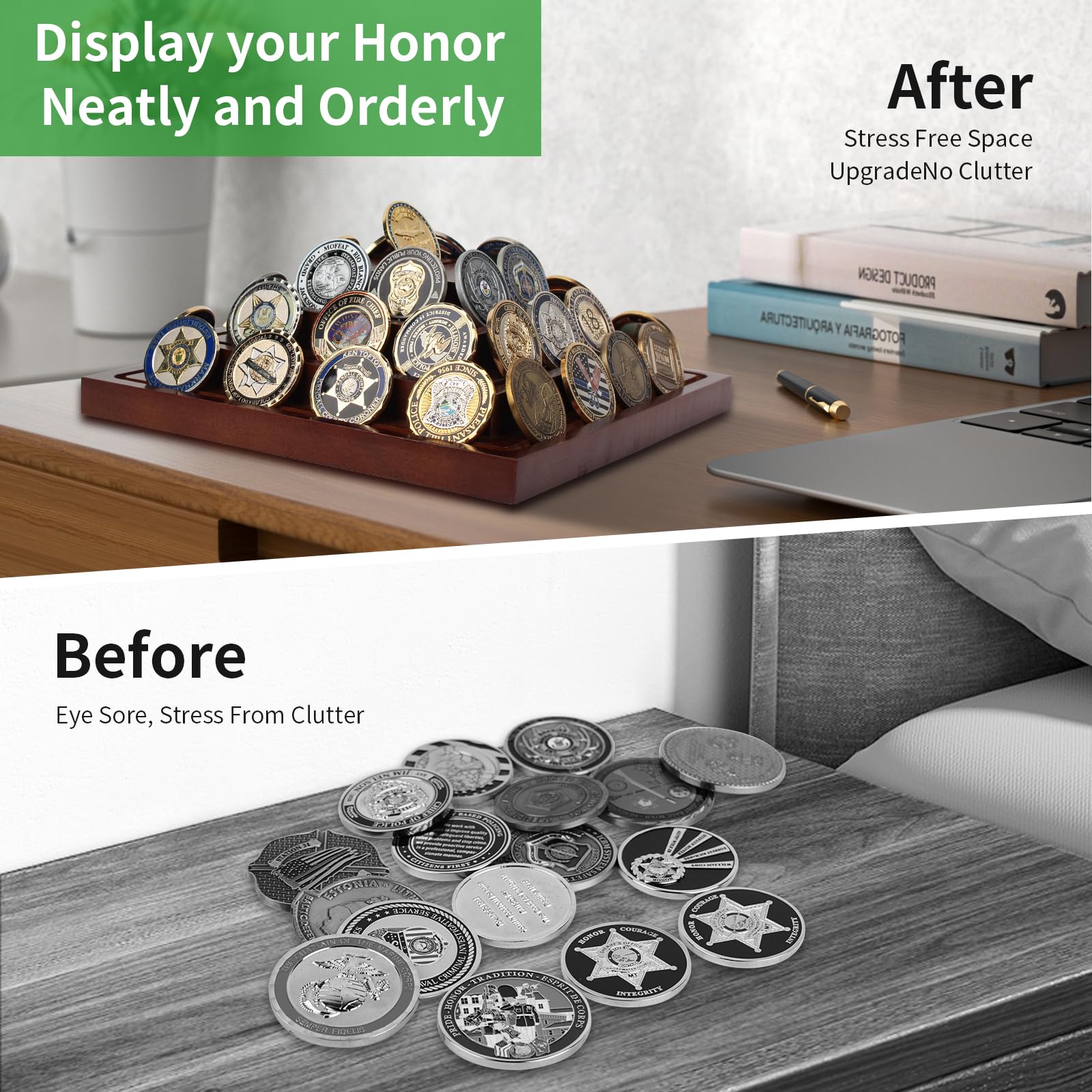 Snapklik.com : Samplife 4-Tier Wooden Coin Rack Holds 45 CoinsMilitary ...