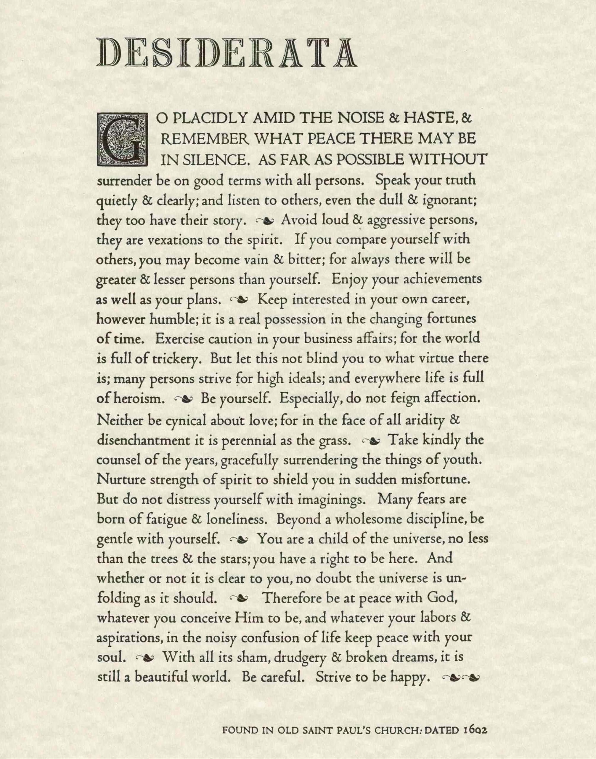 Desiderata Memes Florentine DESIDERATA Poem | CafePress