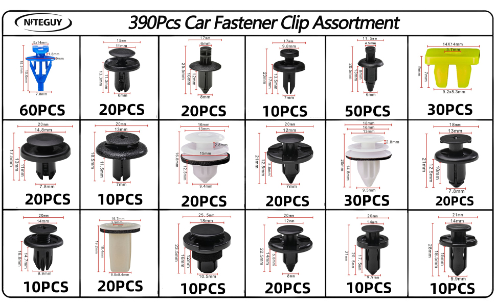 Bumper Fender Liner Clips OAUTOO 190-Piece Subaru Fastener Clip ...